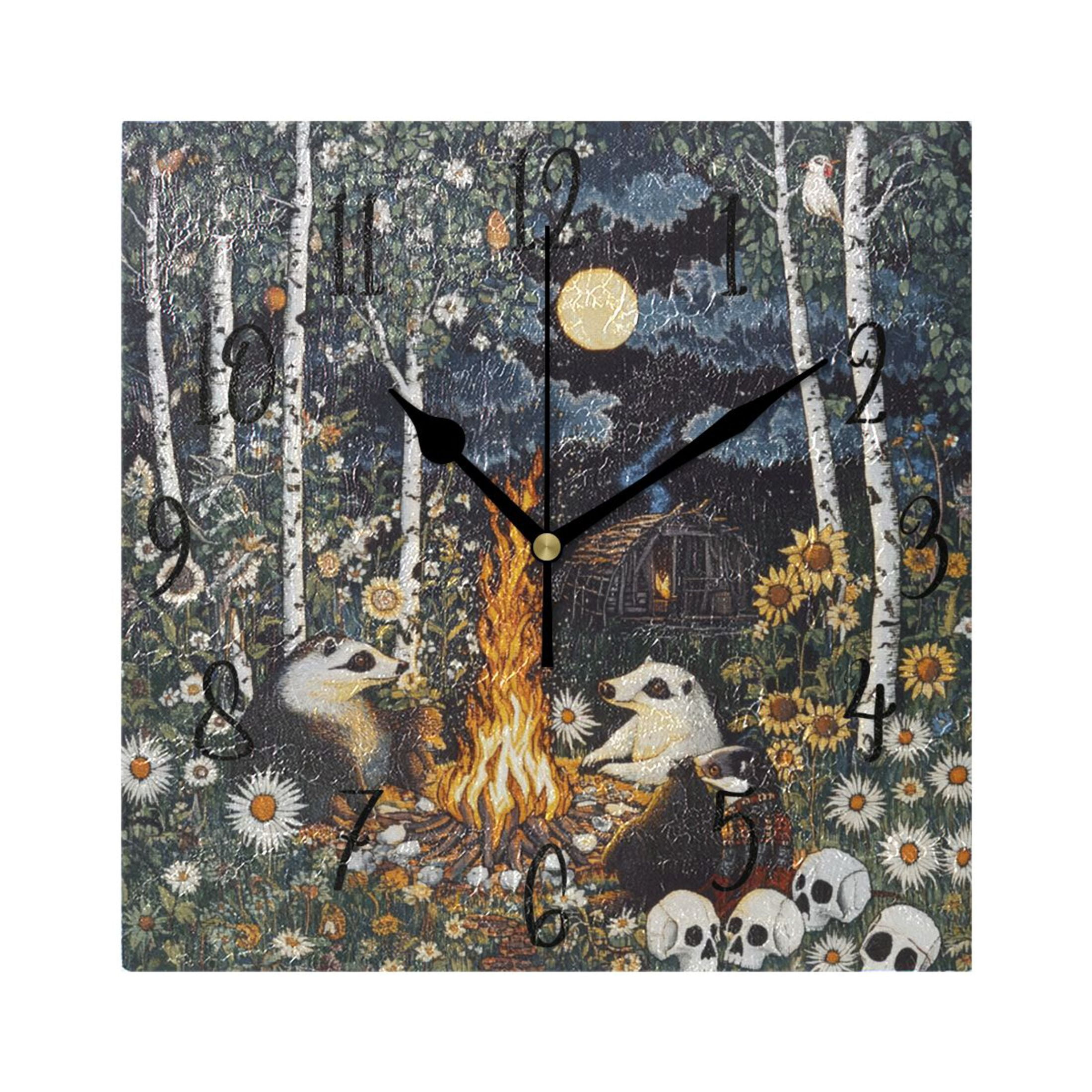 WOBOGO Skunk Roasting Wall Clock 7.78 Inch Battery Operated Silent Unit ...