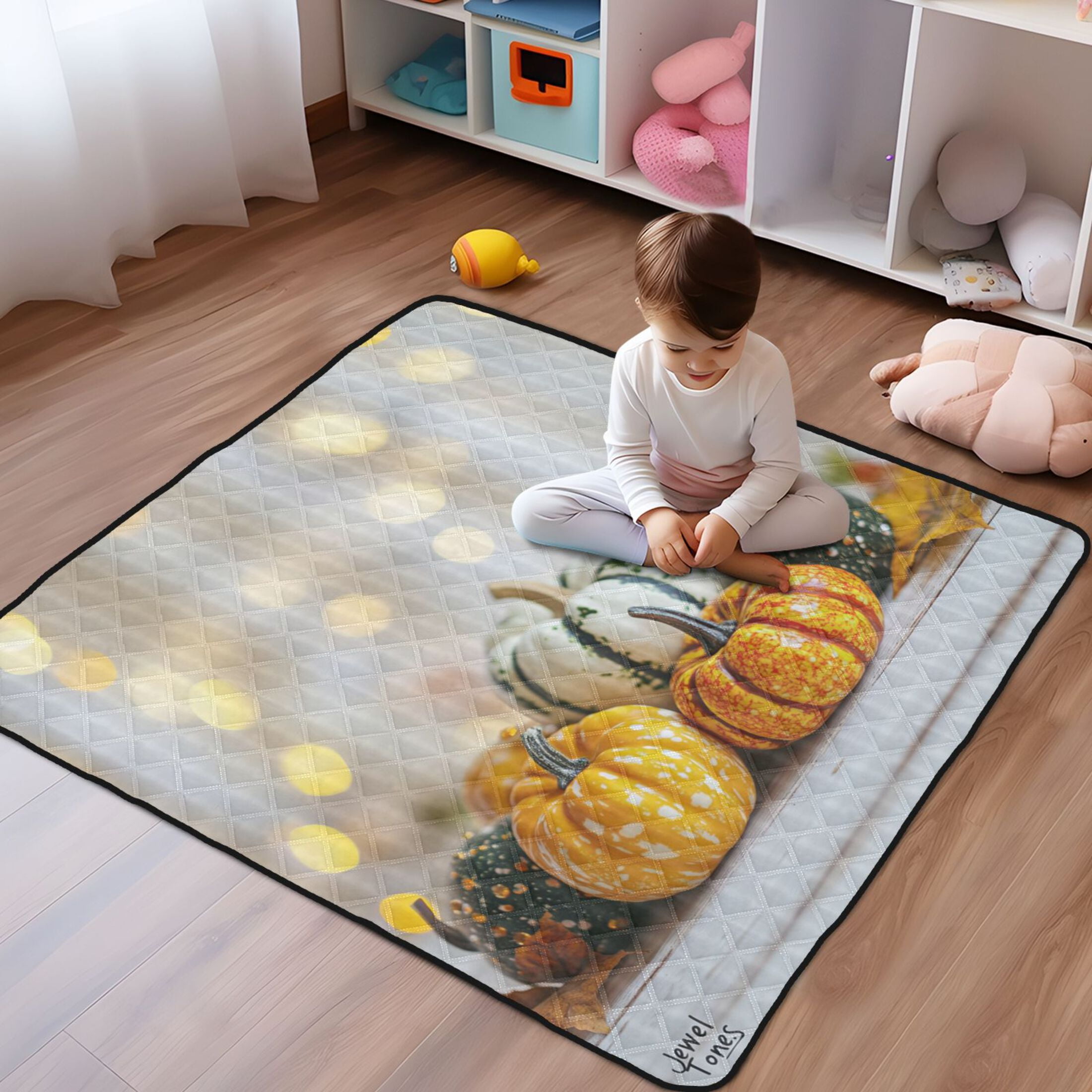 WOBOGO Small Pumpkins on The Door Baby Playmats Extra Large Waterproof ...