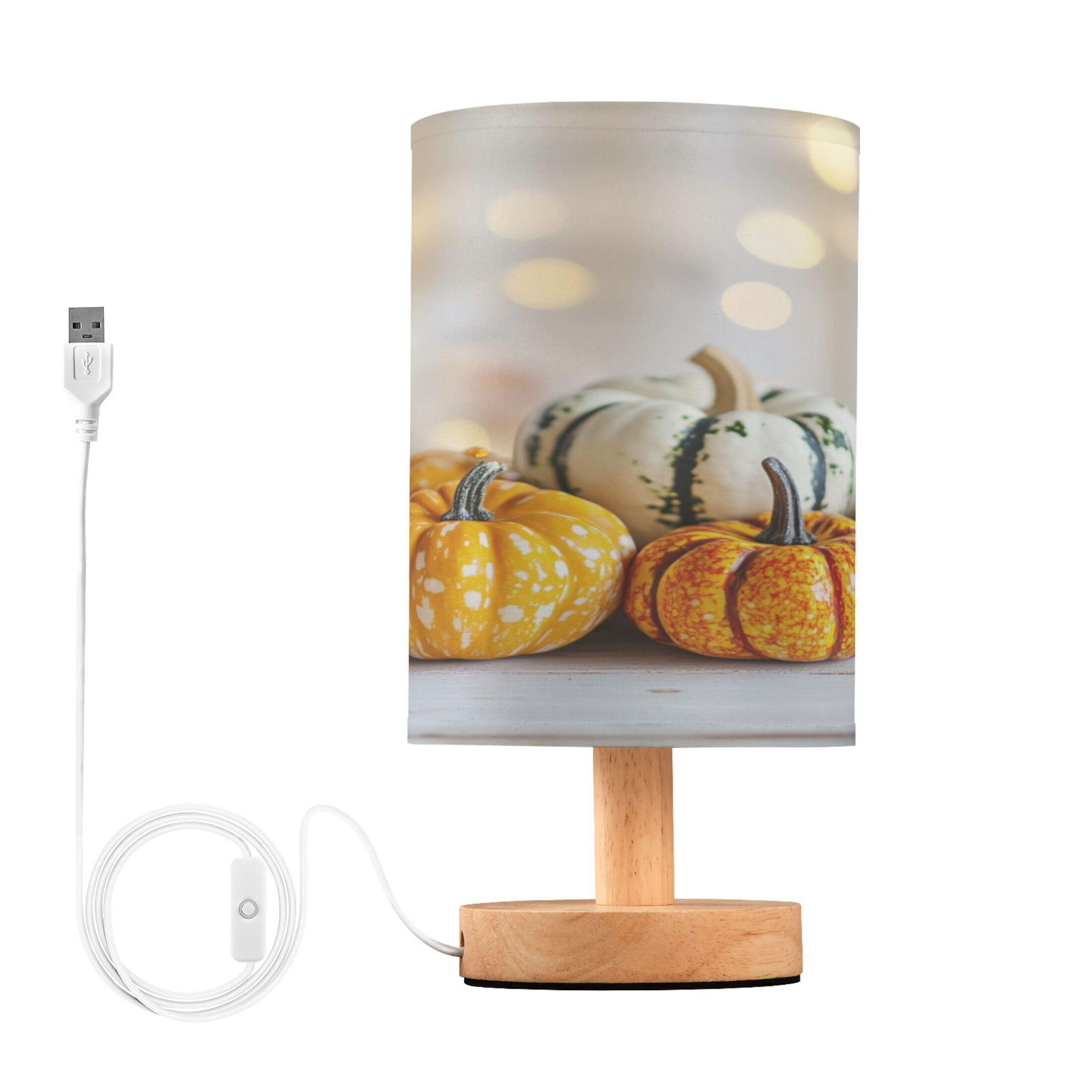 WOBOGO Small Pumpkins on The Door Bedroom Table Lamp USB Power ...
