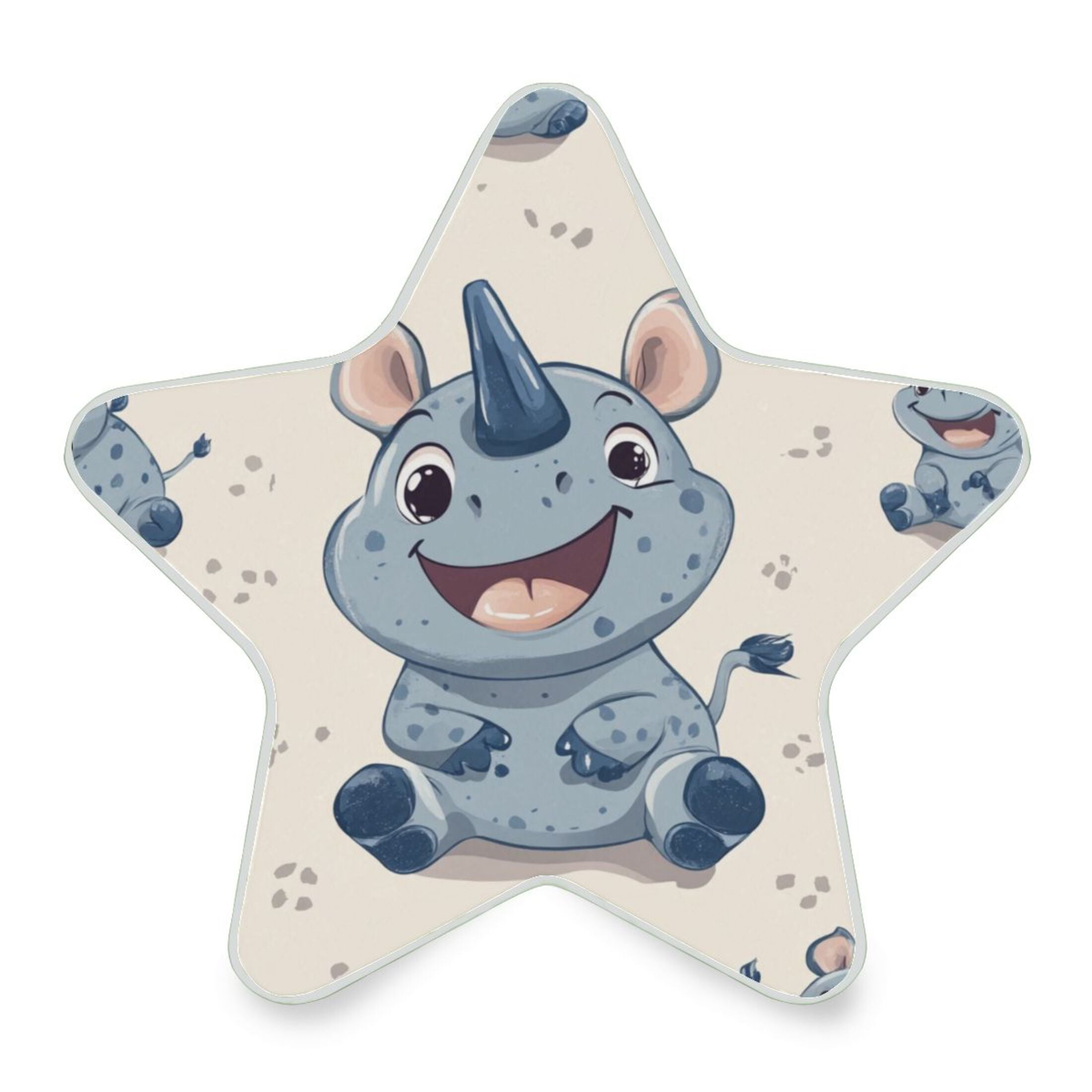 WOBOGO Smile Cute Rhinoceros LED Star Night Light 0.2 Watt Wall Plug ...