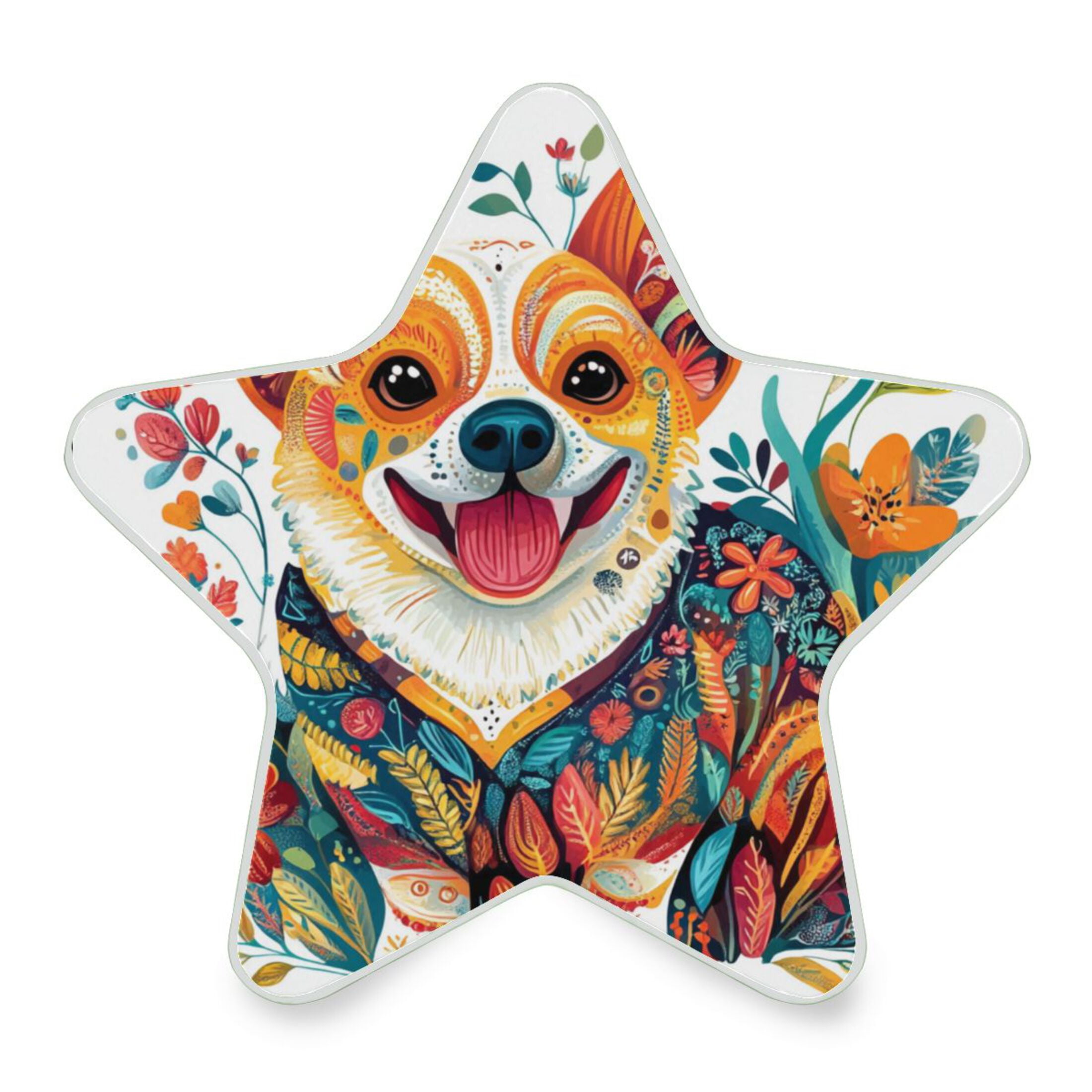 WOBOGO Smiling Corgi Dog LED Star Night Light 0.2 Watt Wall Plug Dusk ...