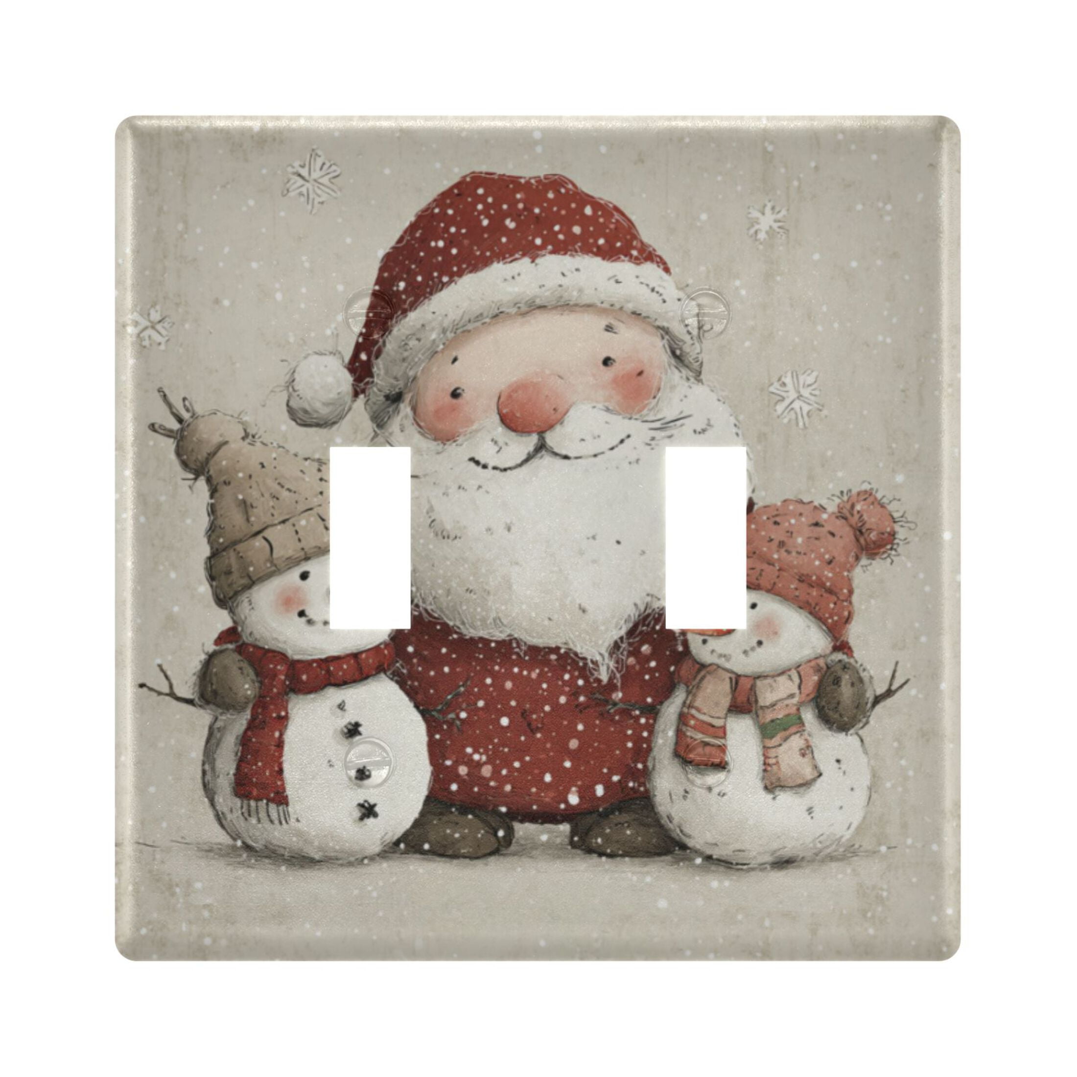 WOBOGO Smiling Santa Claus 2-hole Switch Plates PC Flame Retardant ...