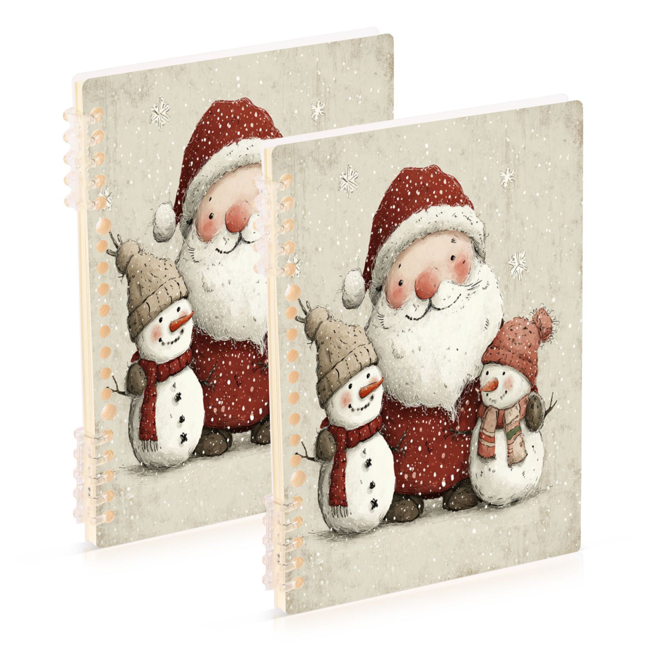 WOBOGO Smiling Santa Claus Notebook College Horizontal Grid Paper Ink ...