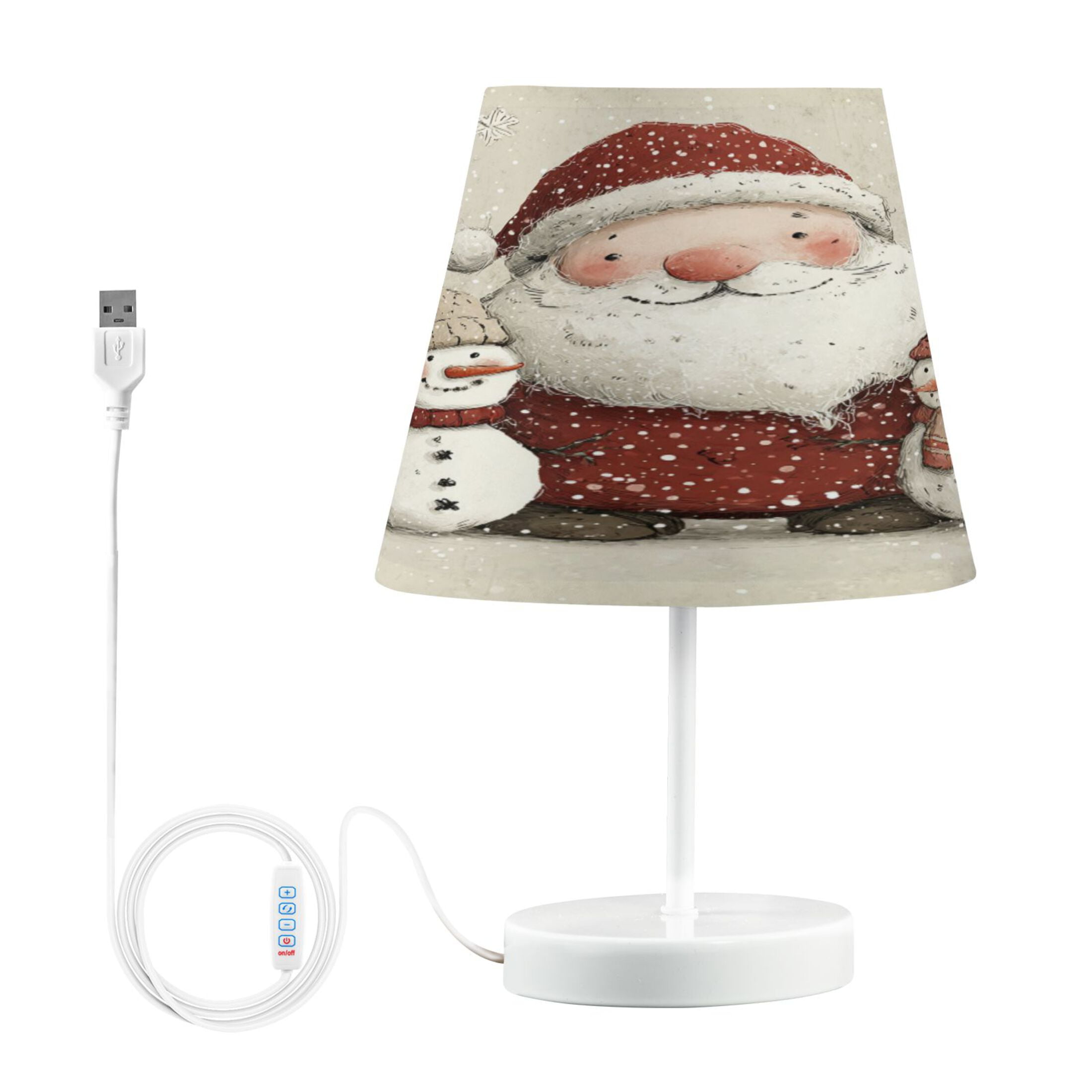 WOBOGO Smiling Santa Claus Table Lamps Bedroom 3-Speed Dimmable Farm ...