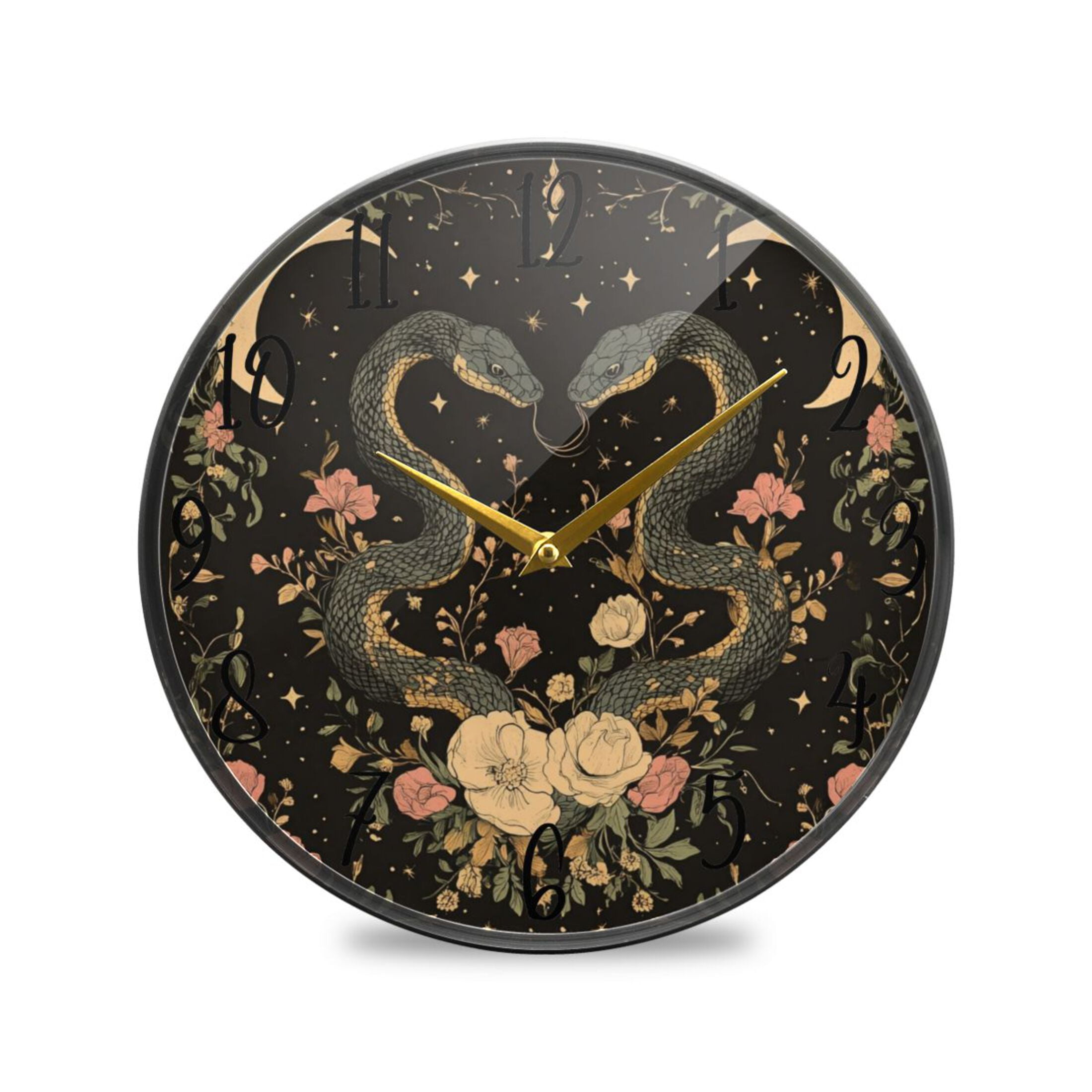 WOBOGO Snakes Entwining Vines Acrylic Wall Clock Battery Operated 11 ...