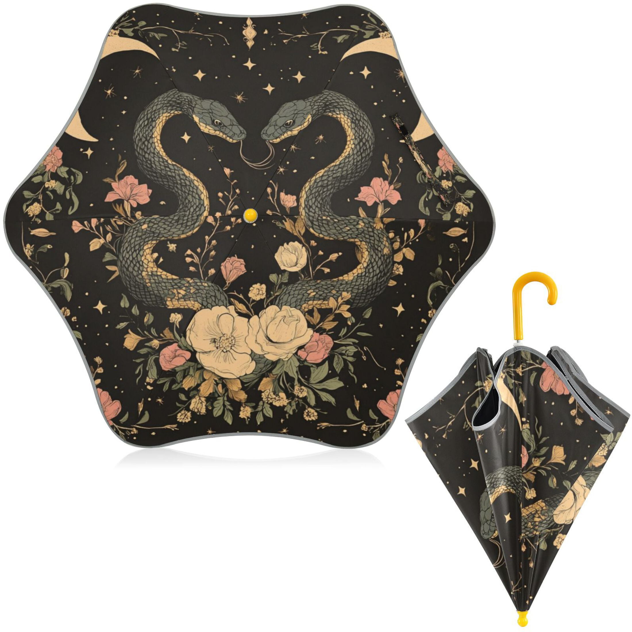 WOBOGO Snakes Entwining Vines Children's Umbrella Antipinch Push Switch ...