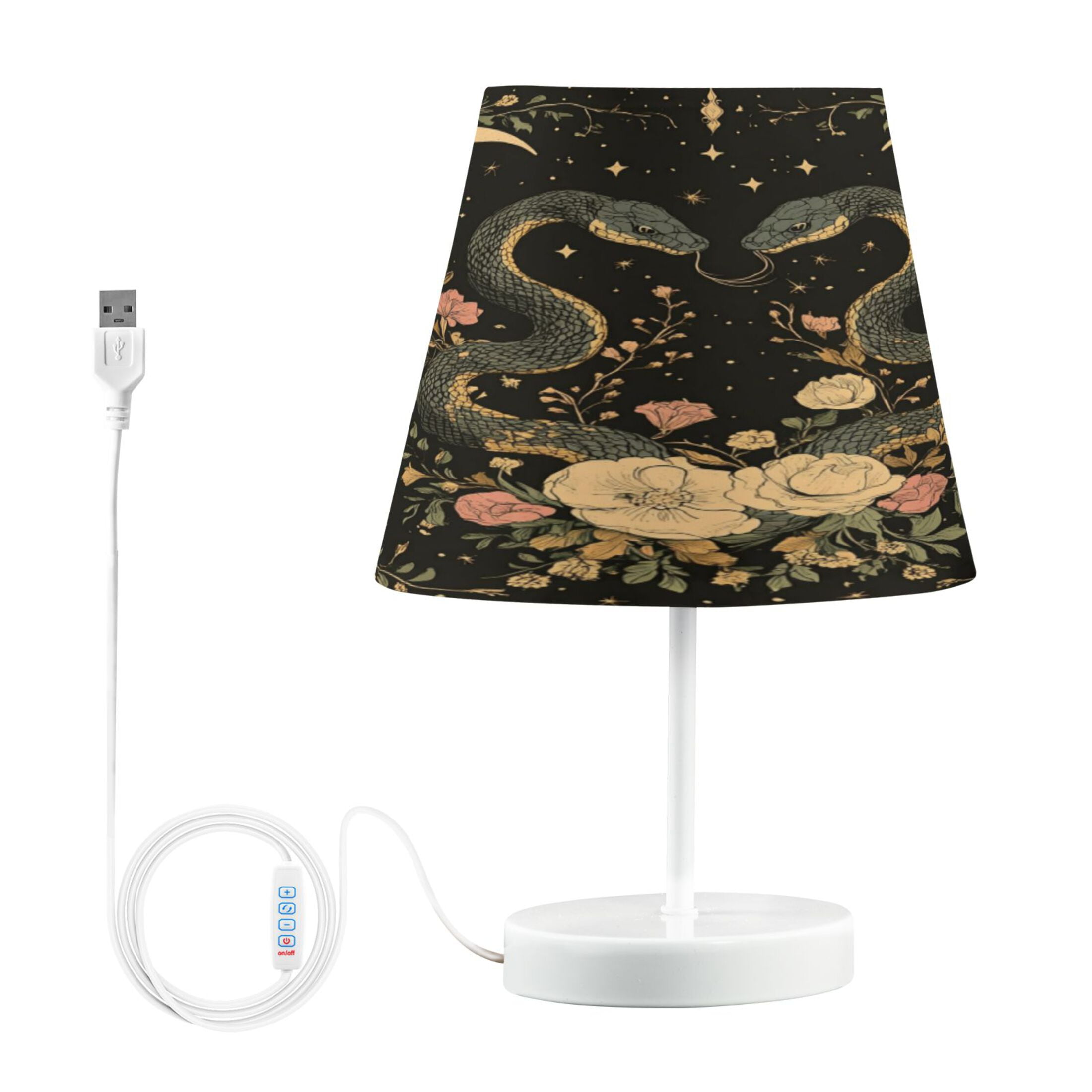 WOBOGO Snakes Entwining Vines Table Lamps Bedroom 3-Speed Dimmable Farm ...