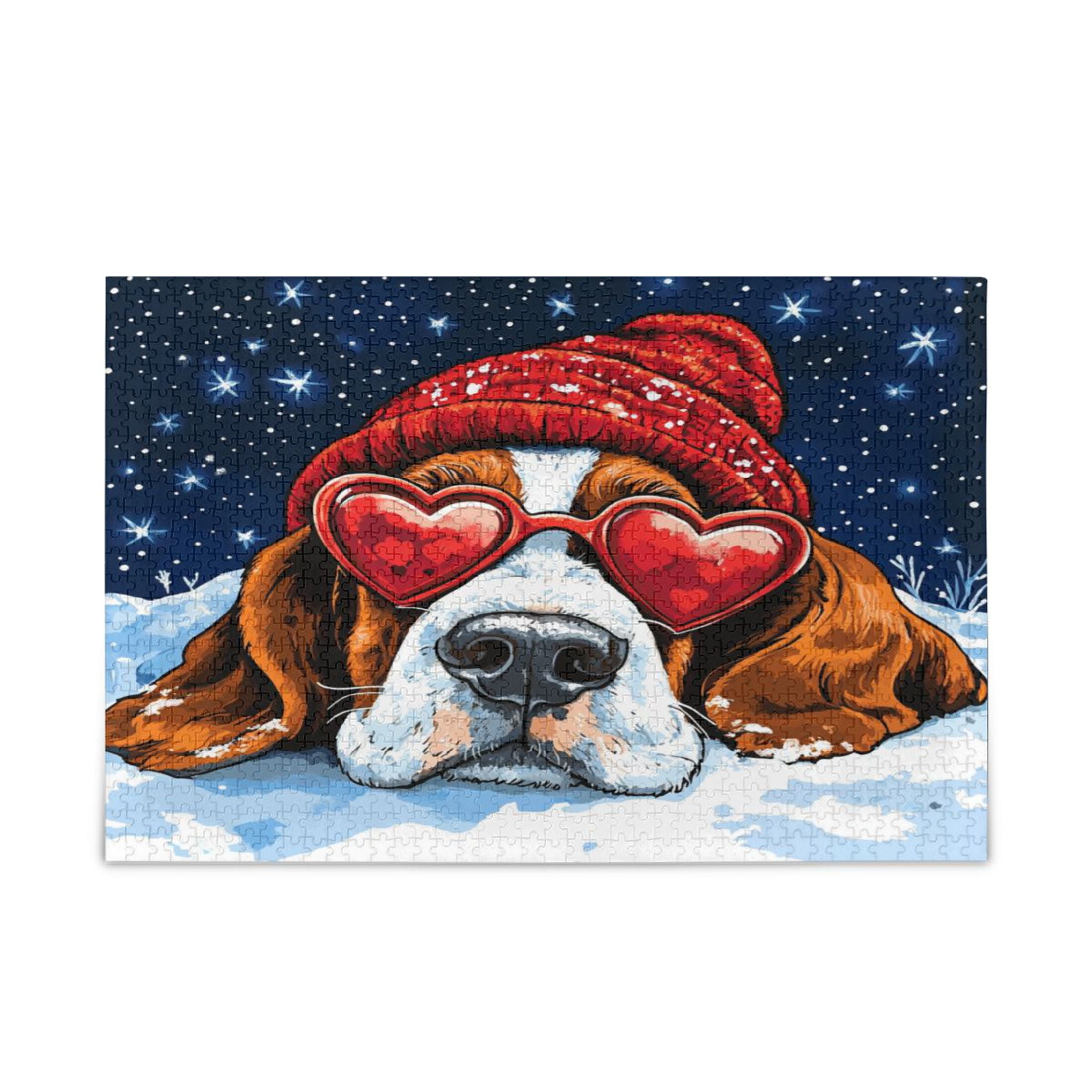 WOBOGO Snow Basset Hound Puzzle Challenge 1000 Piece Jigsaw Suitable ...