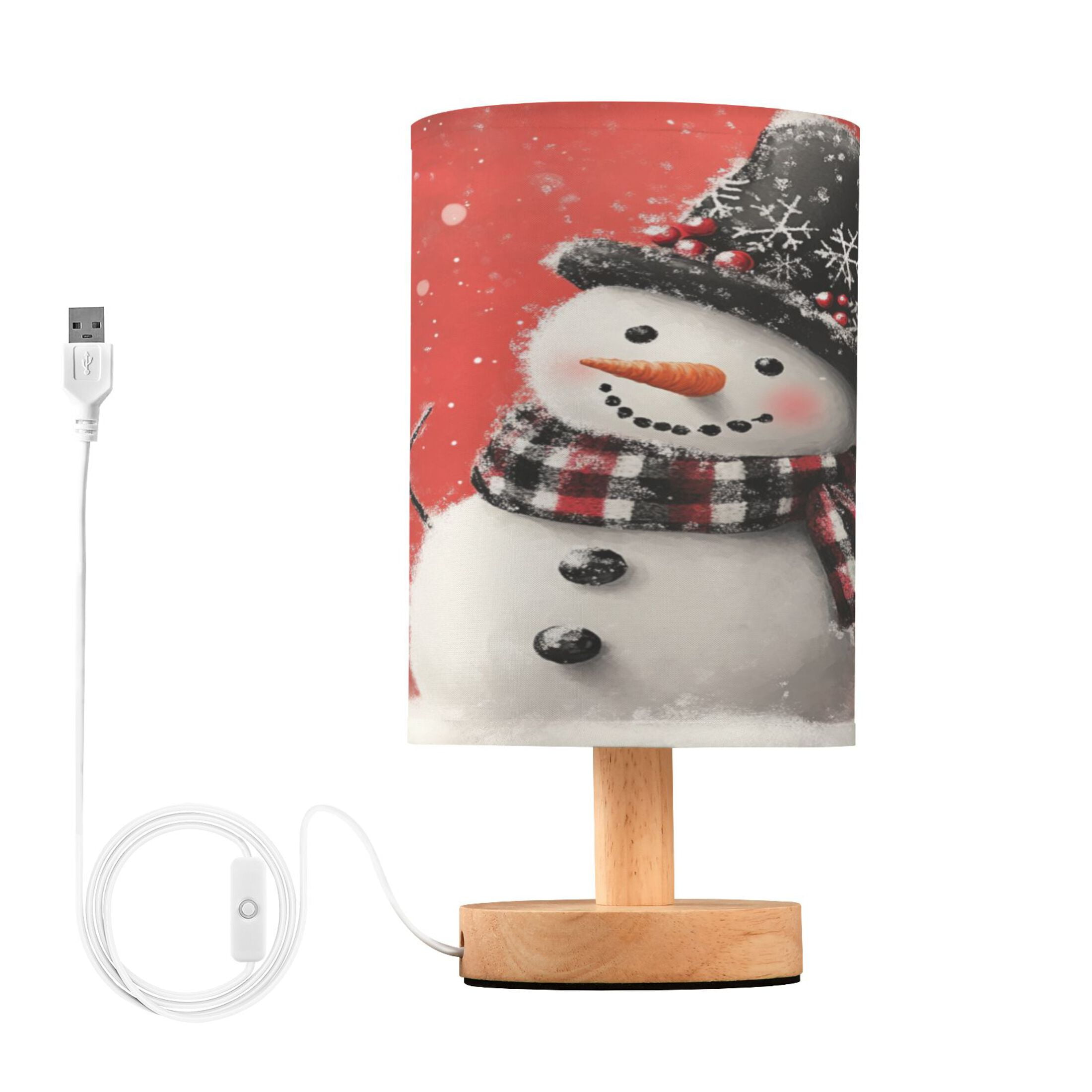 WOBOGO Snowman Wearing Black Christmas-decorated Tall Hat Bedroom Table ...