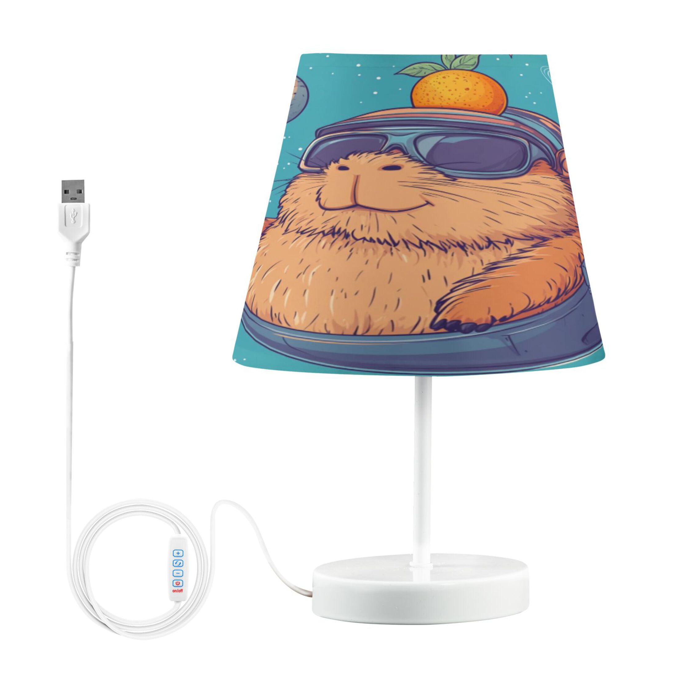 WOBOGO Space Capybara Table Lamps Bedroom 3-Speed Dimmable Farm Style ...