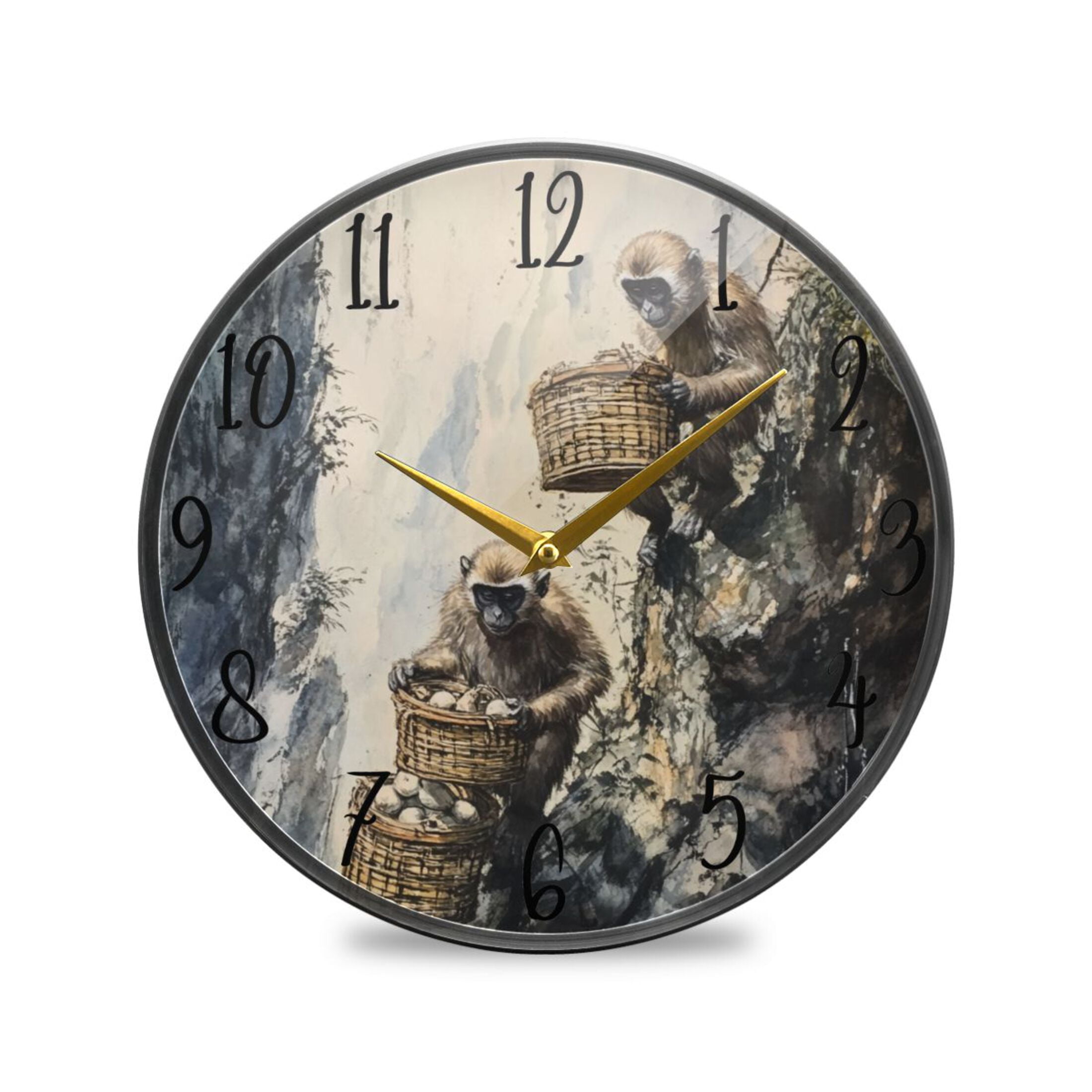 WOBOGO Spirit Monkeys Acrylic Wall Clock Battery Operated 11.9in Silent ...