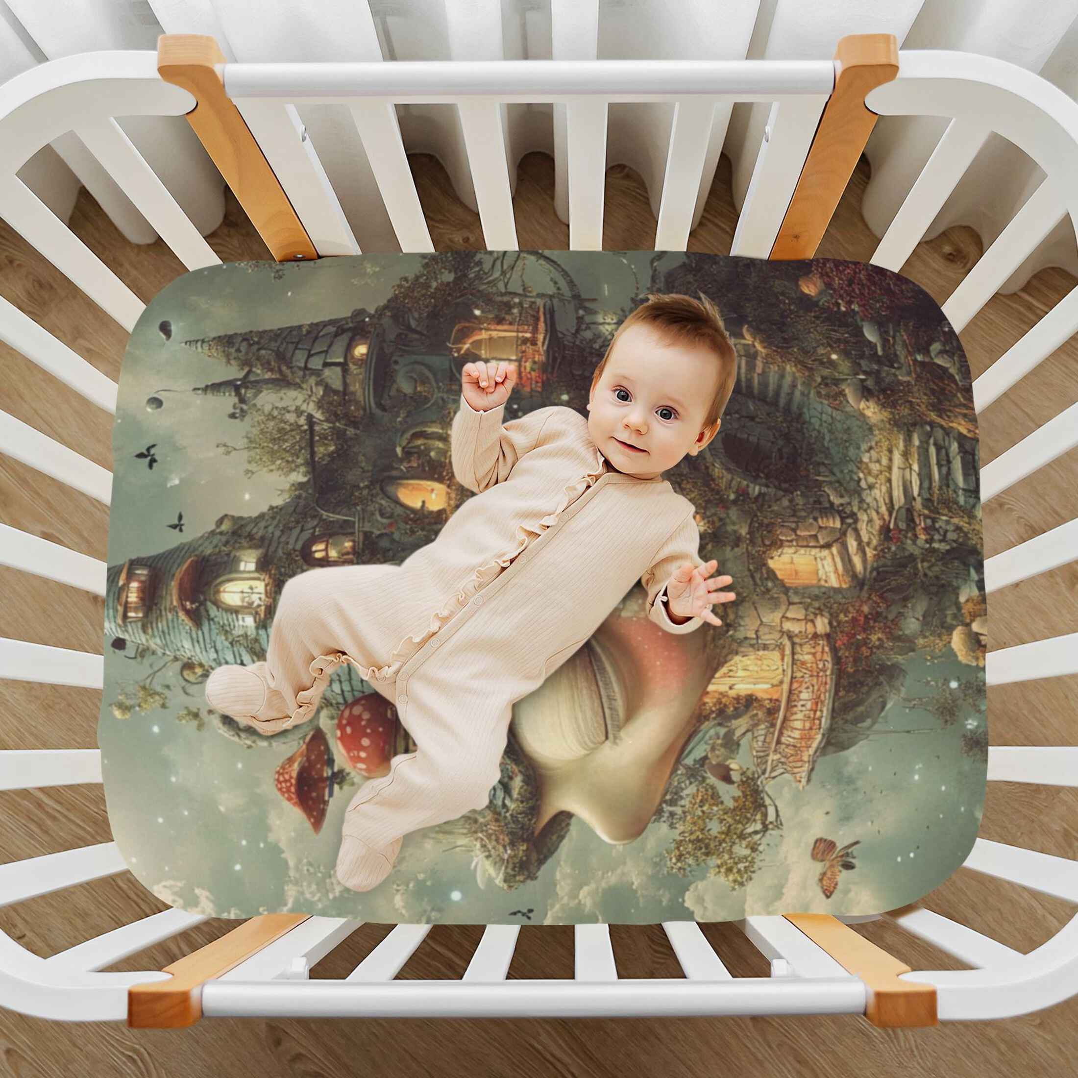 WOBOGO Spooky Castle Baby Crib Sheets Super Soft Microfiber Playard ...