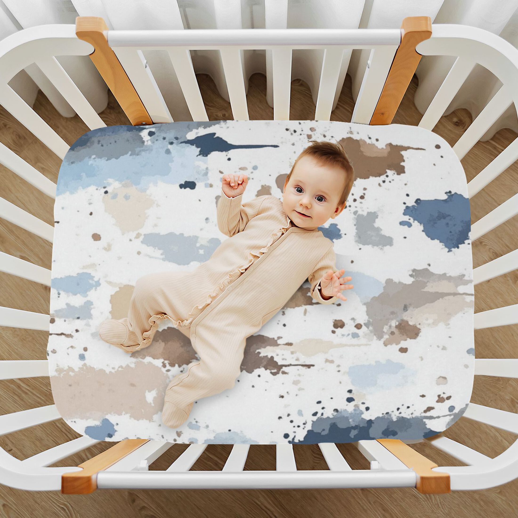 WOBOGO Sprinkle Watercolor Baby Crib Sheets Super Soft Microfiber ...