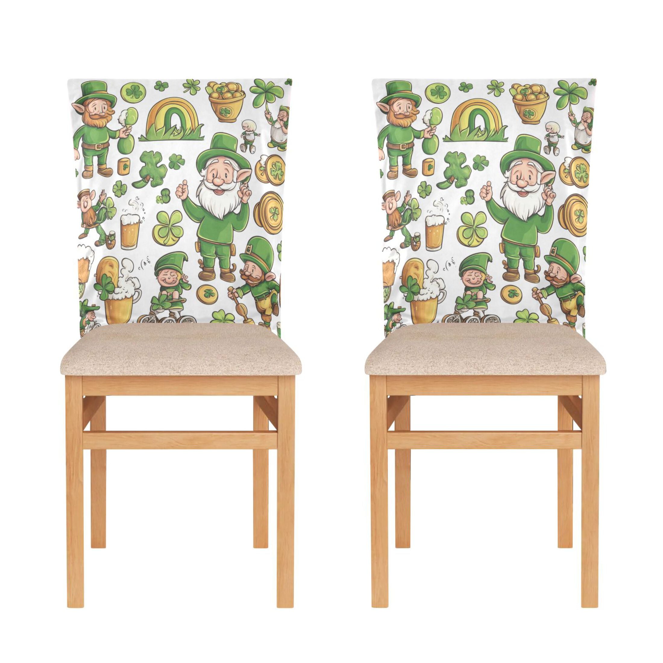 WOBOGO St Patricks Day Elements Dining Room Chair Covers 2 Pieces Super ...