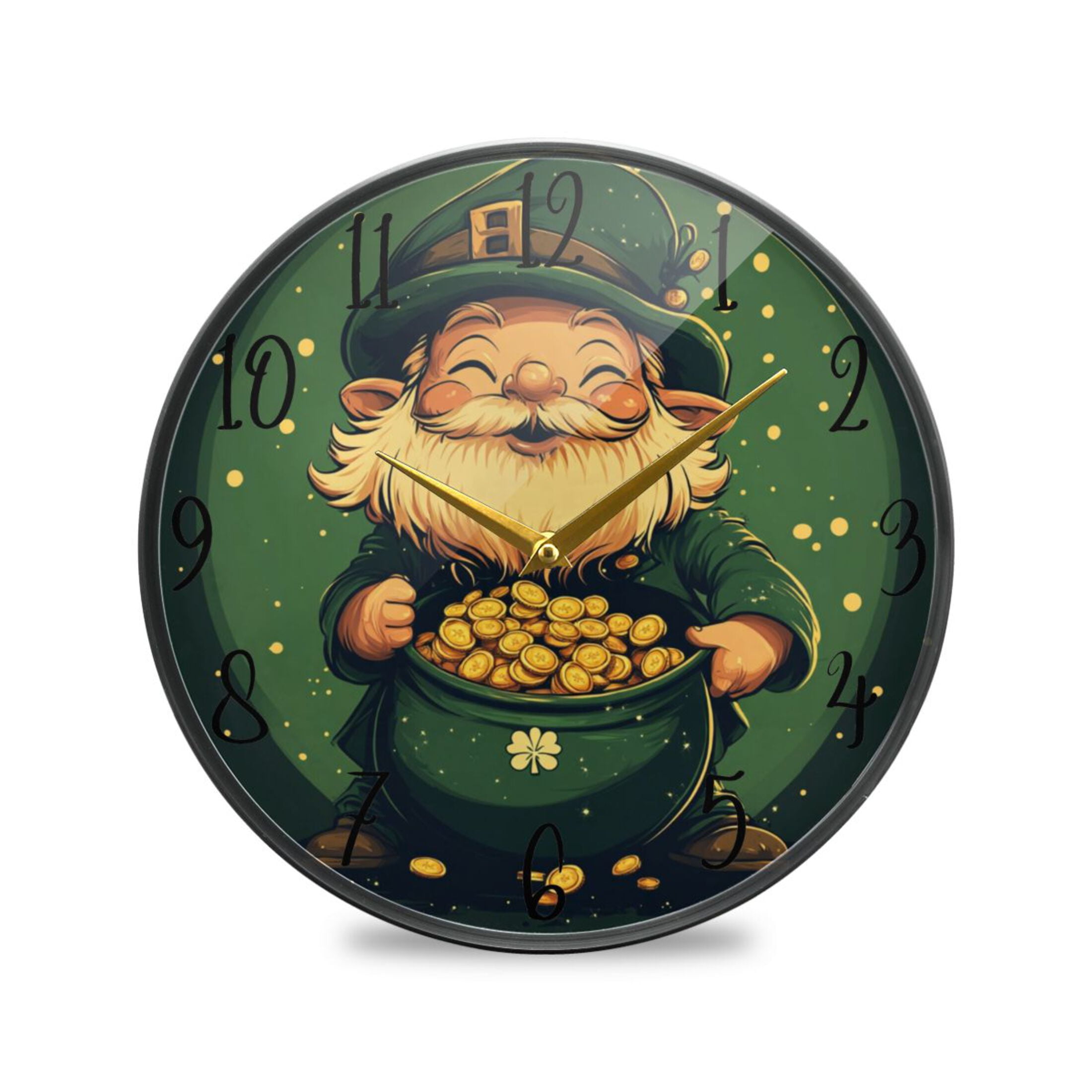 WOBOGO St Patricks Dwarf Demon Acrylic Wall Clock Battery Operated 9 ...