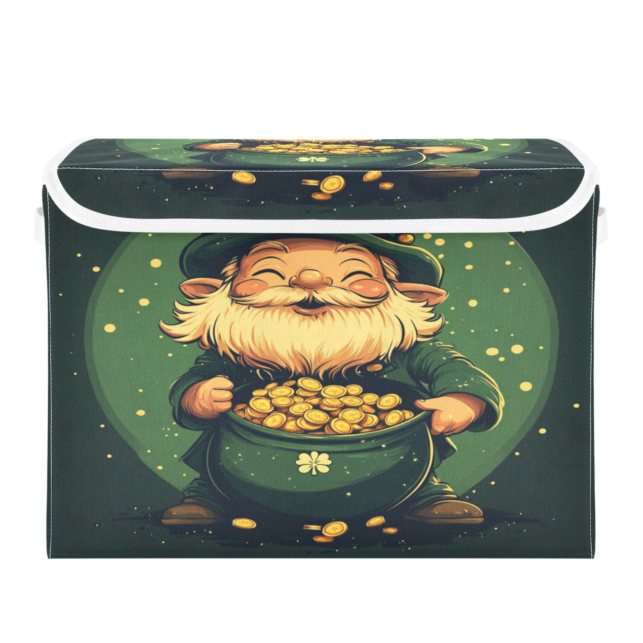 WOBOGO St Patricks Dwarf Demon Large Collapsible Storage Box Flip Lid ...