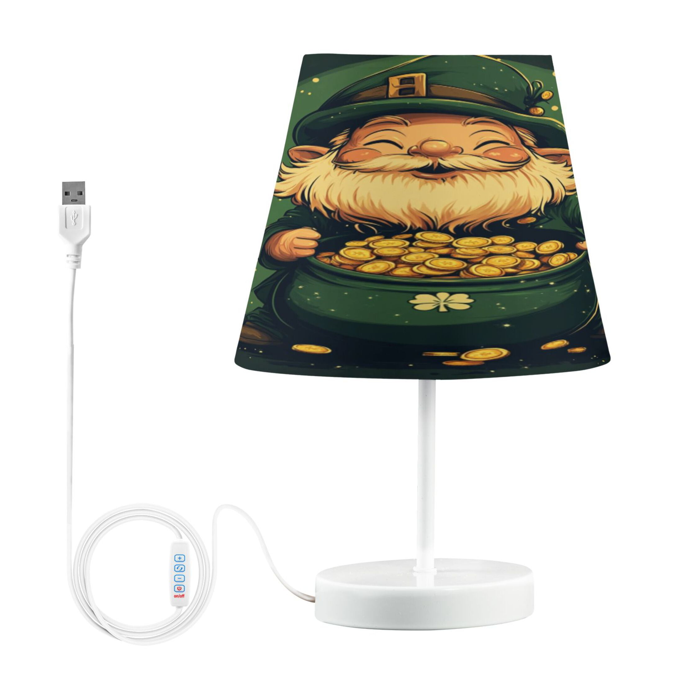 WOBOGO St Patricks Dwarf Demon Table Lamps Bedroom 3-Speed Dimmable ...