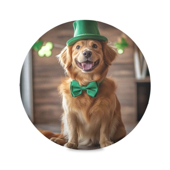 WOBOGO St Patricks Golden Retriever Round Placemats Set of 6 Heat ...