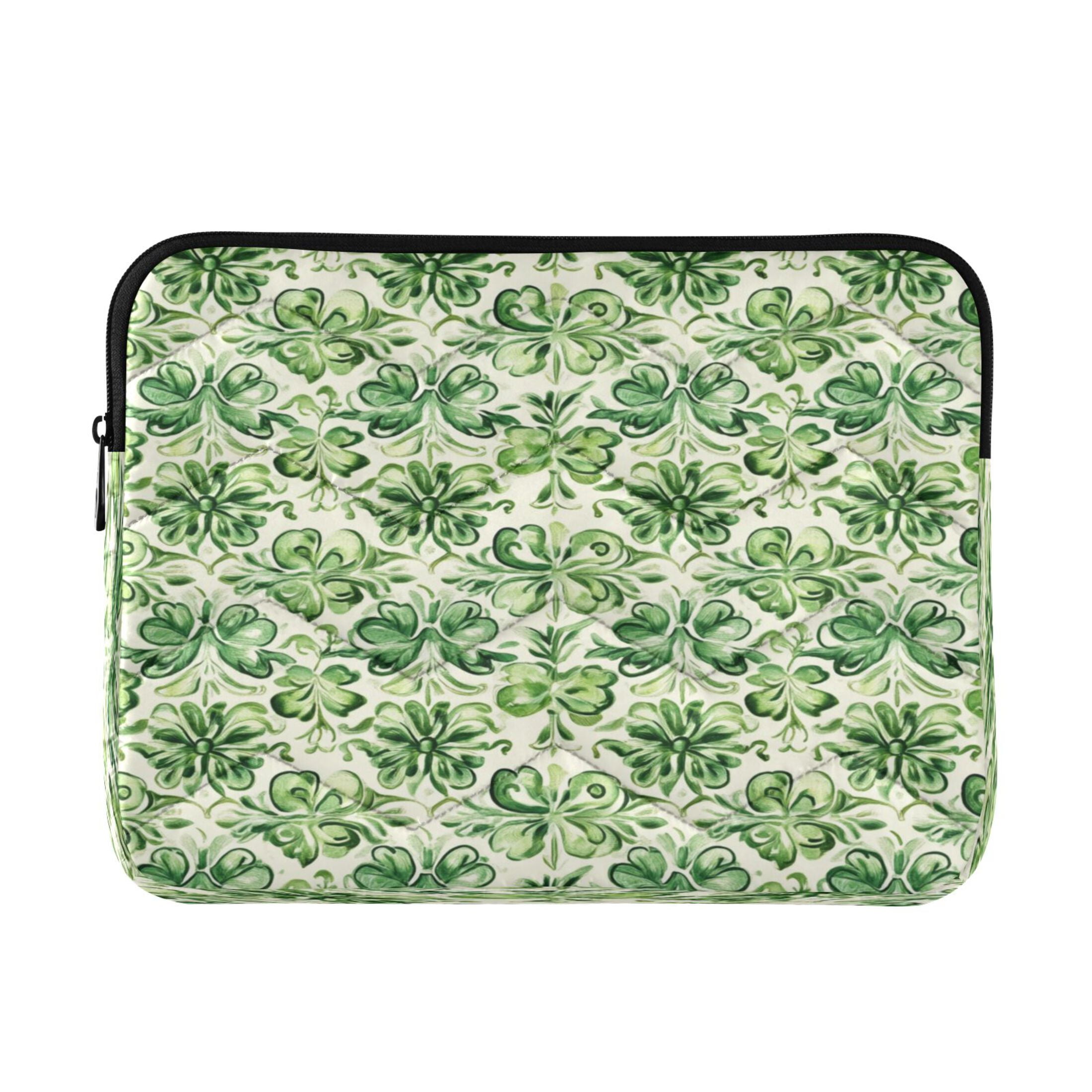 WOBOGO St Patricks Green Cloverleaf Pattern Laptop Sleeve 13.4 inch ...