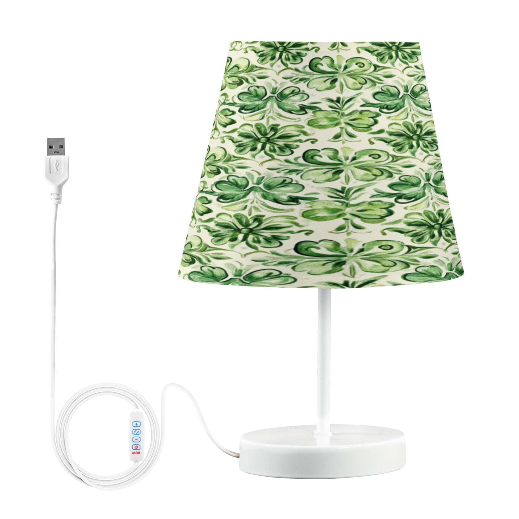WOBOGO St Patricks Green Cloverleaf Table Lamps Bedroom 3-Speed ...