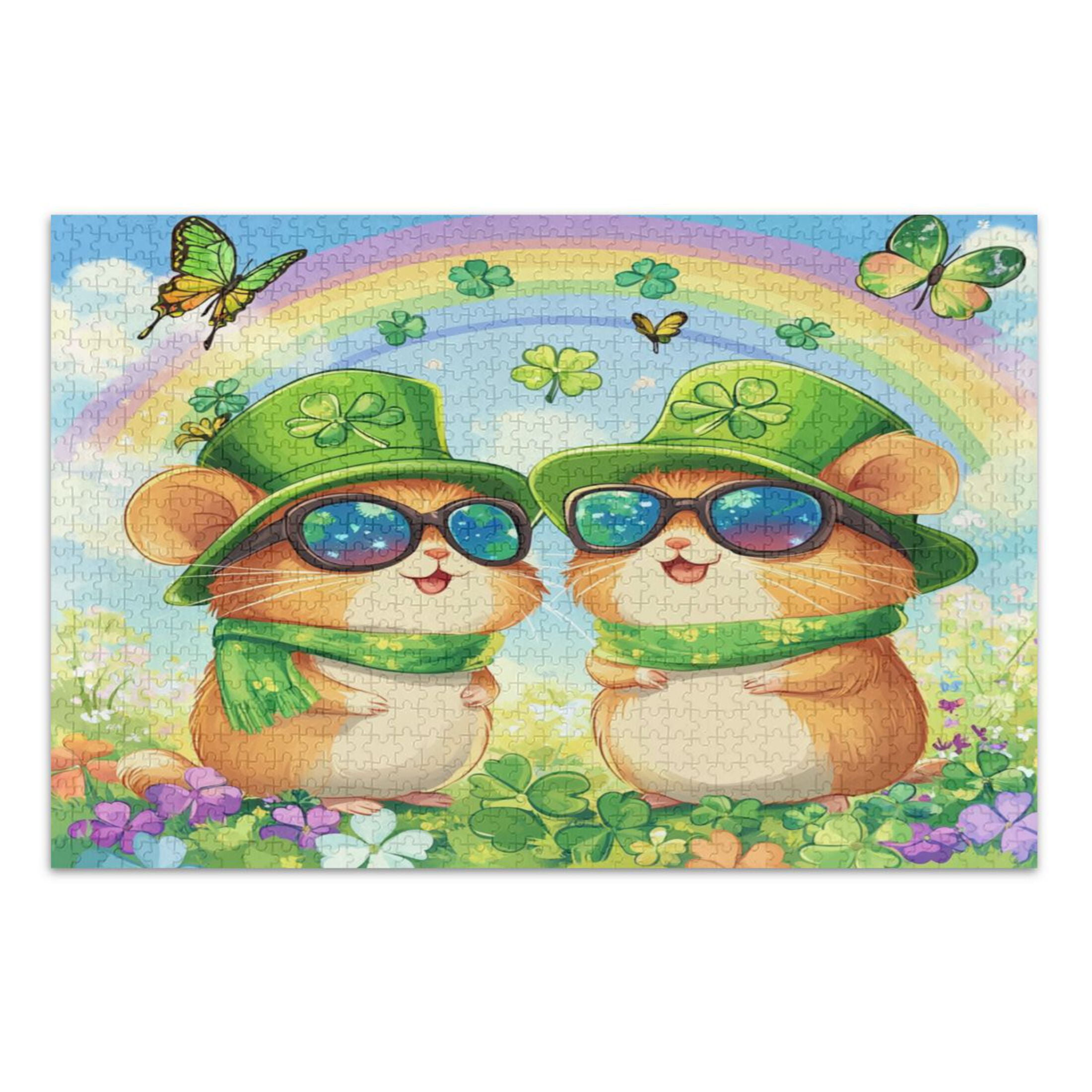 WOBOGO St Patricks Hamsters Jigsaw Puzzle Challenge 500 Piece Jigsaw ...