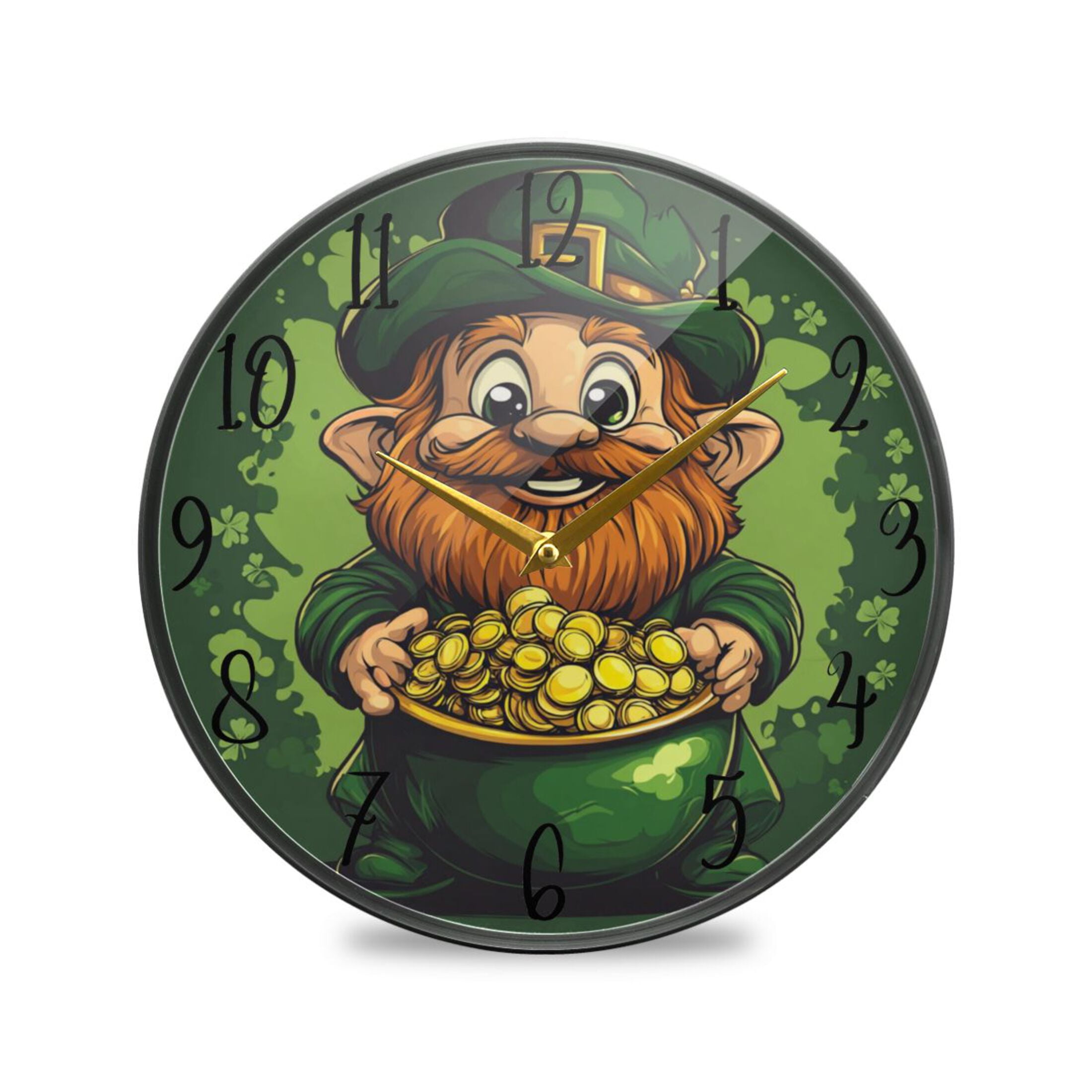WOBOGO St Patricks Old Dwarf Acrylic Wall Clock Battery Operated 9.5in ...