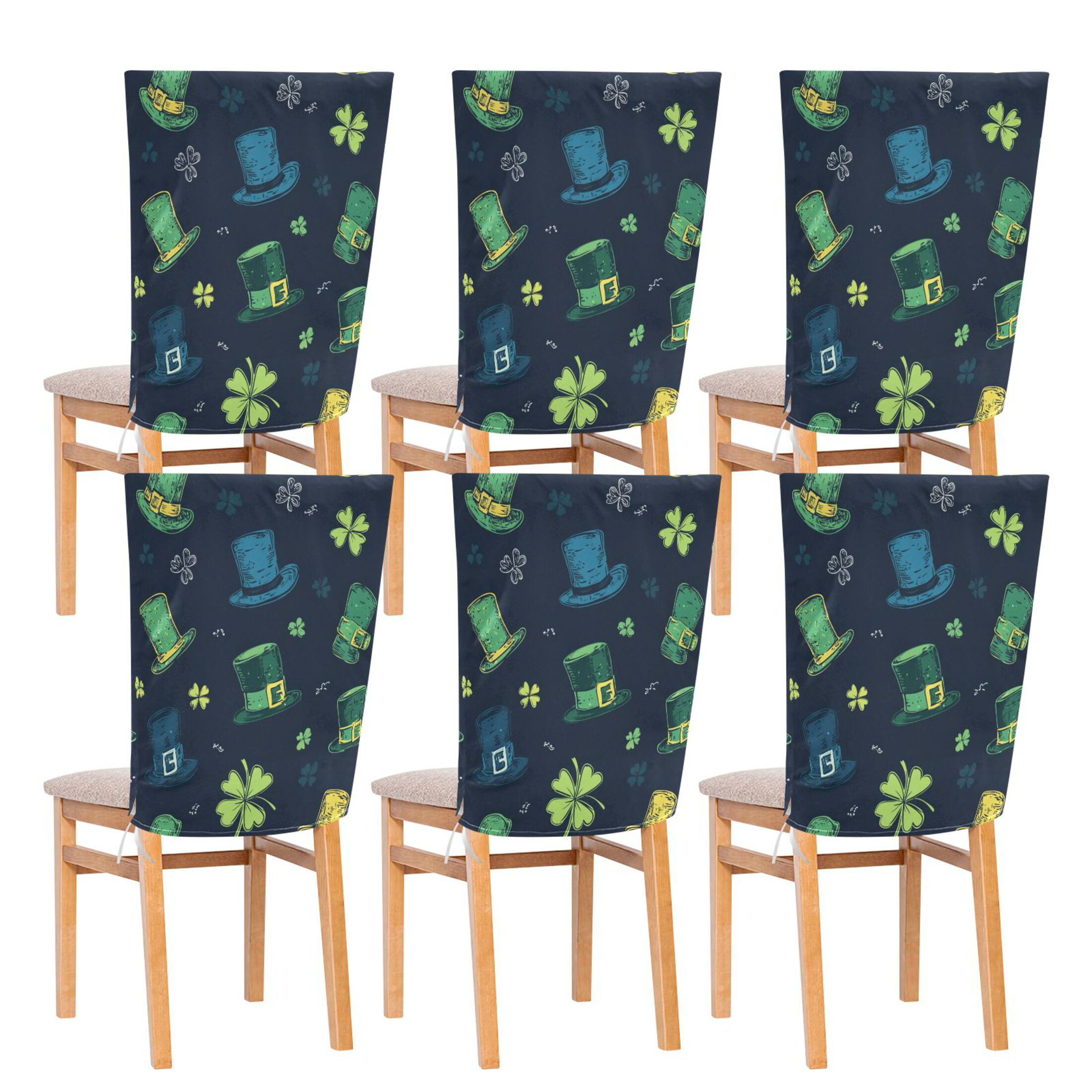 WOBOGO St Patricks Pattern with Hats and Shamrocks Dining Room Chair ...