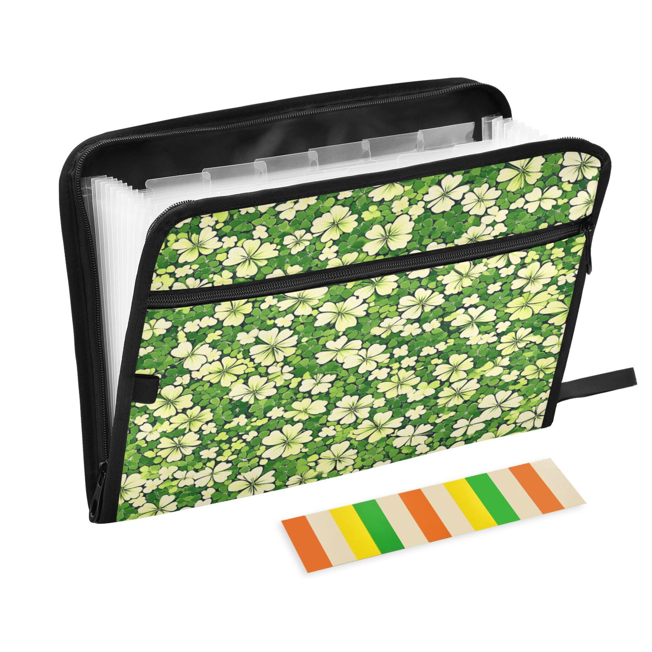 WOBOGO St Patricks Seamlessly Repeating Clover Expanding File Folder ...