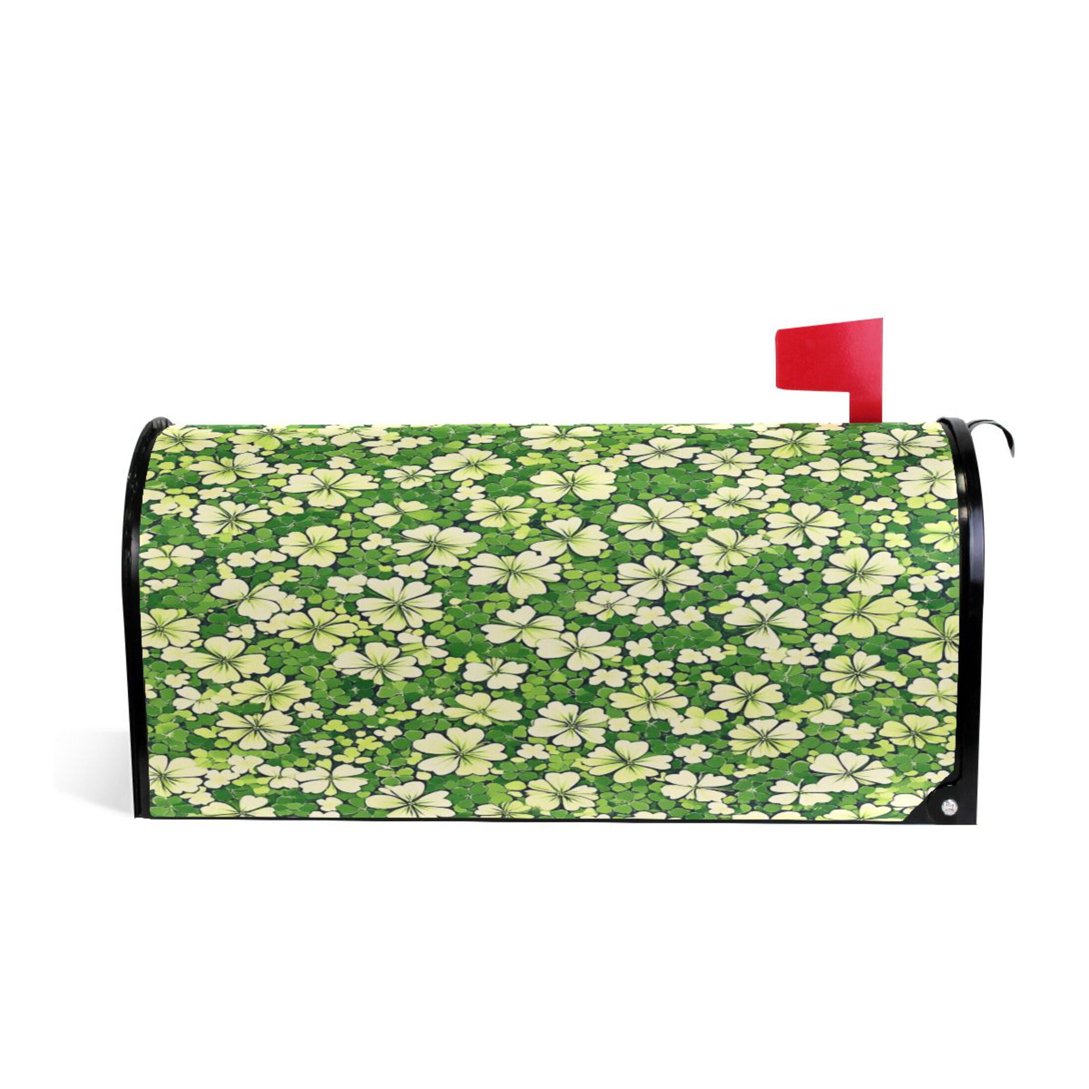 WOBOGO St Patricks Seamlessly Repeating Clover Mailbox Cover Magnetic ...