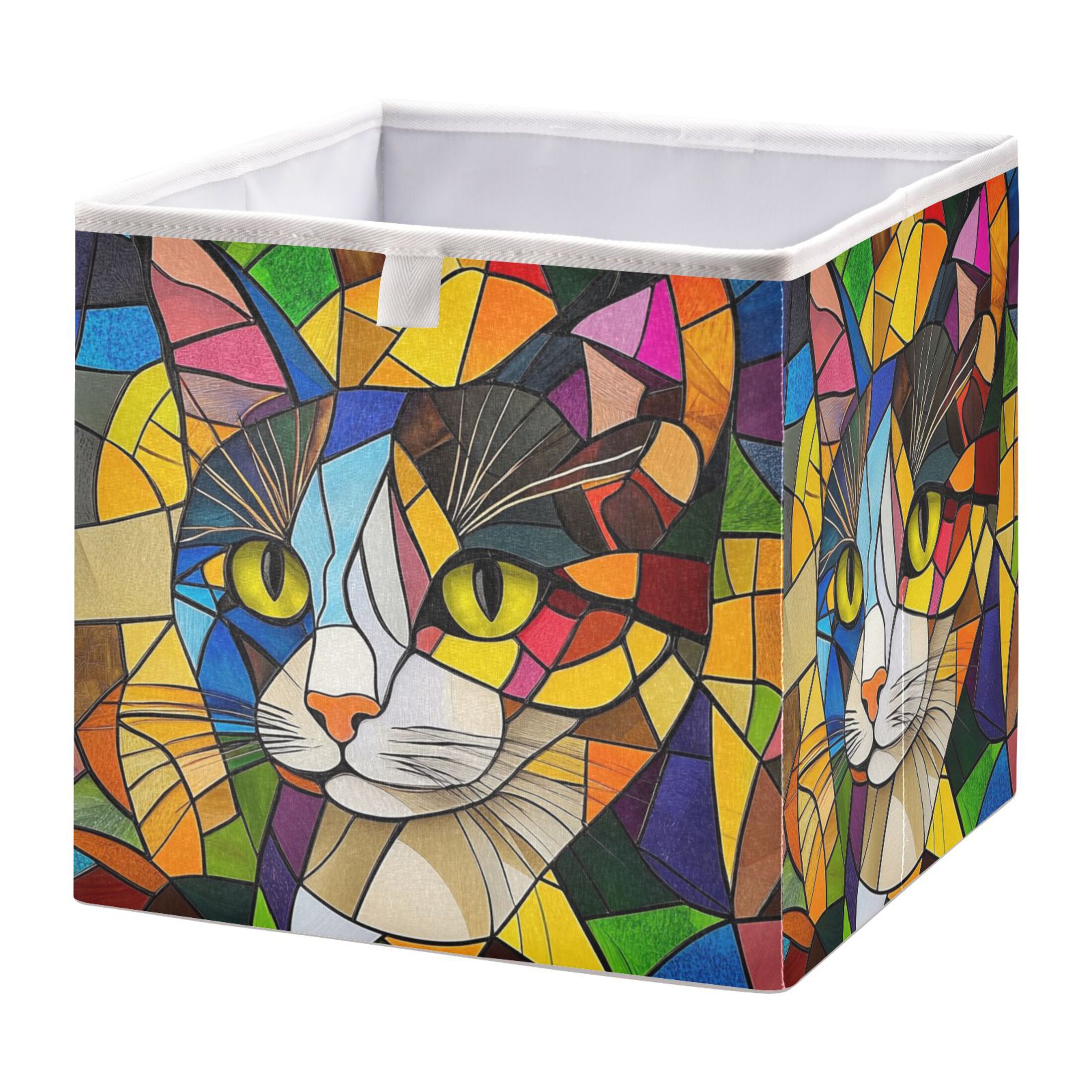 WOBOGO Stained Glass Civet Storage Basket Foldable Easy to Clean ...