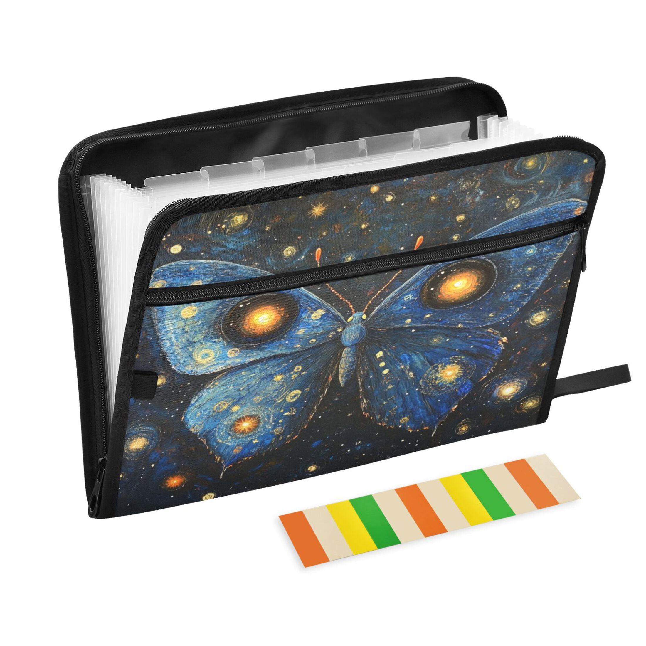 WOBOGO Star Blue Butterfly Expanding File Folder Letter Size Accordion ...