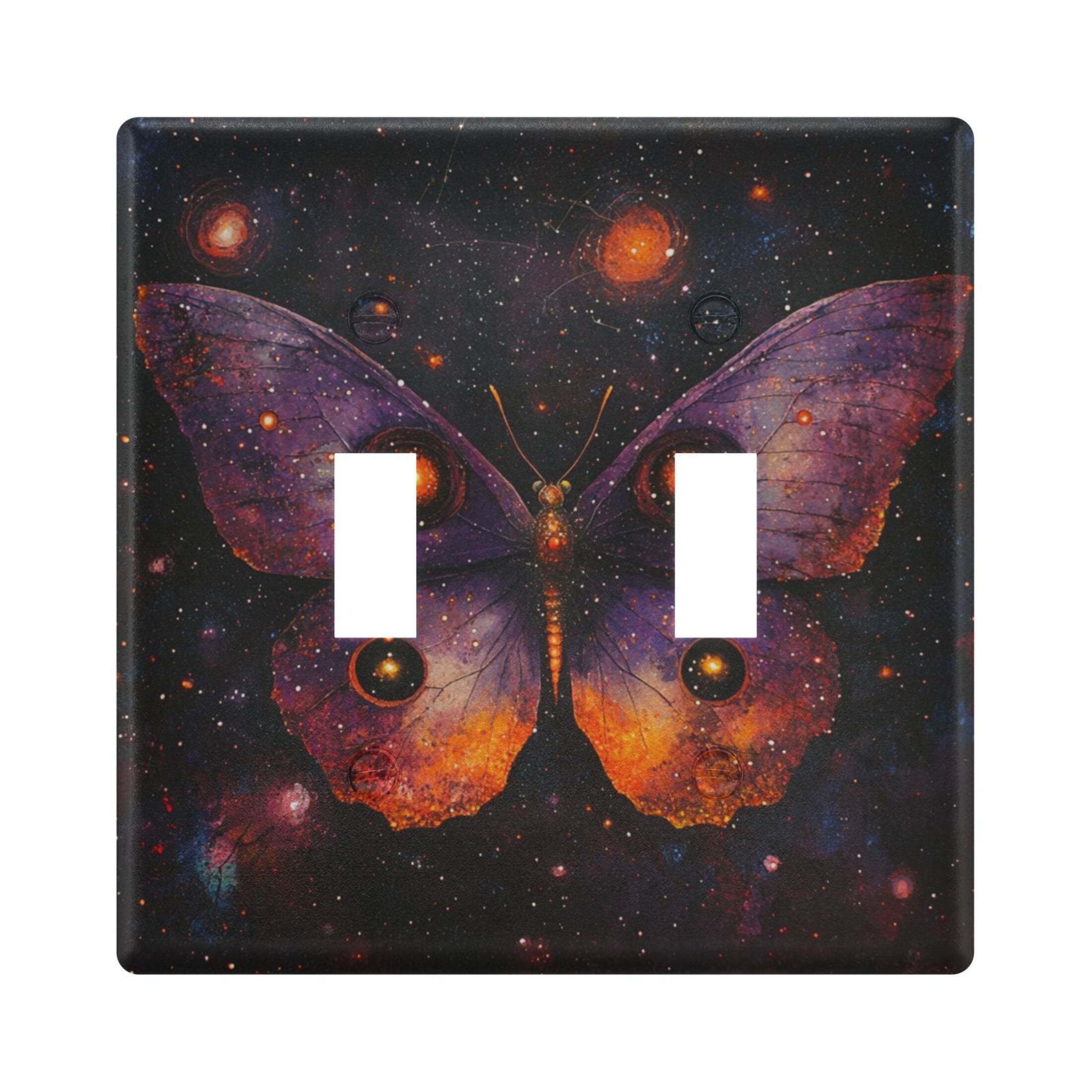 WOBOGO Star Purple Butterfly 2-hole Switch Plates PC Flame Retardant ...