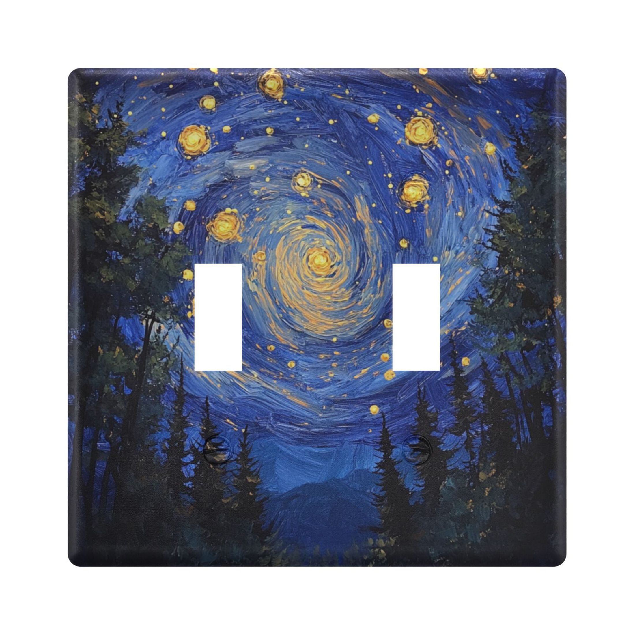 WOBOGO Starry Night Sky with Fireflies 2-hole Switch Plates PC Flame ...