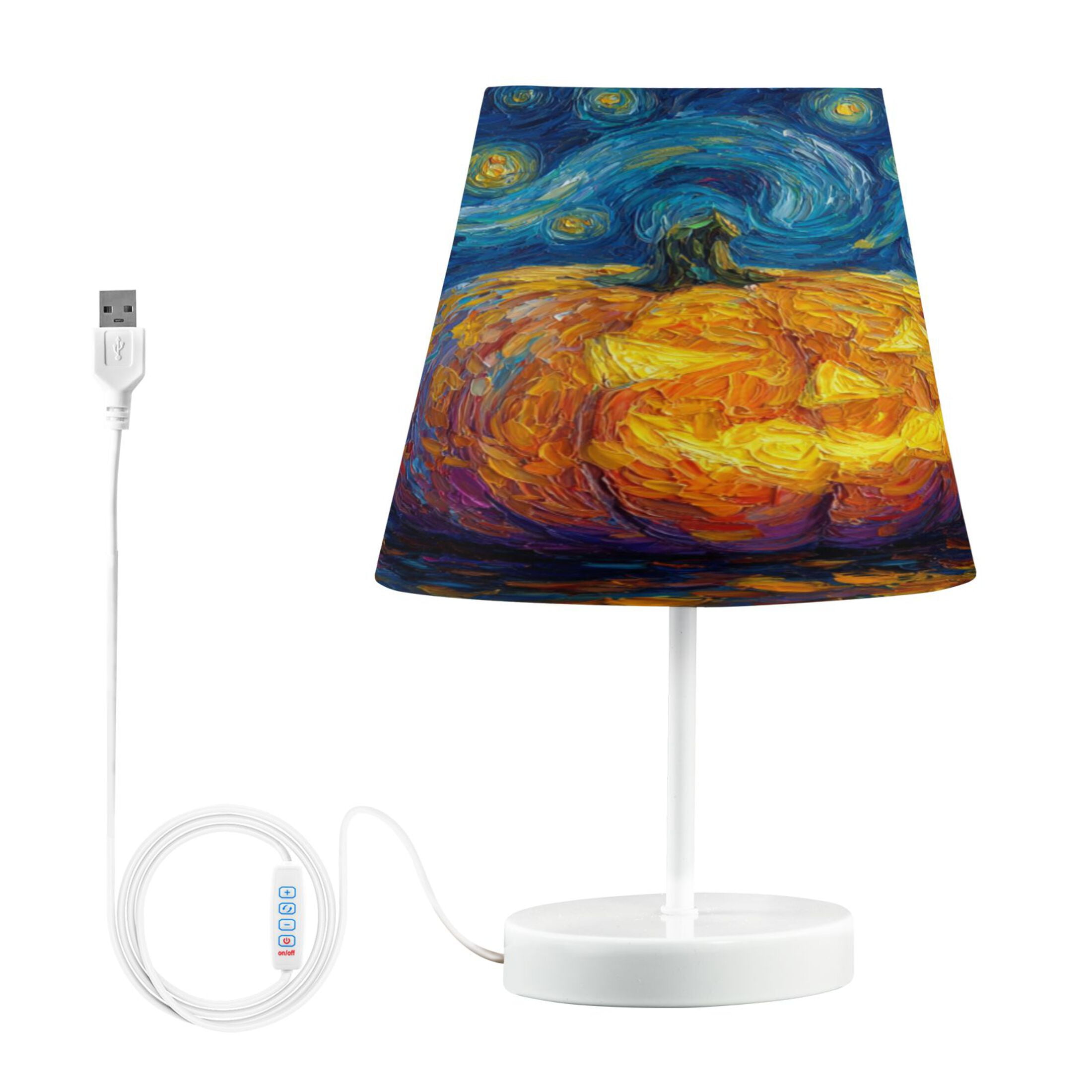 WOBOGO Starry Pumpkin Table Lamps Bedroom 3-Speed Dimmable Farm Style ...