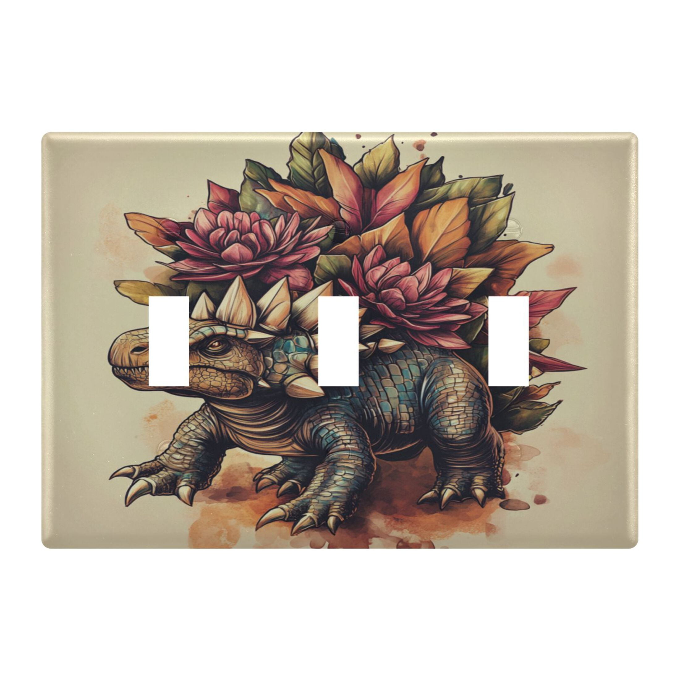 WOBOGO Stegosaurus Illustration in Realistic Style 3-hole Switch Plates ...