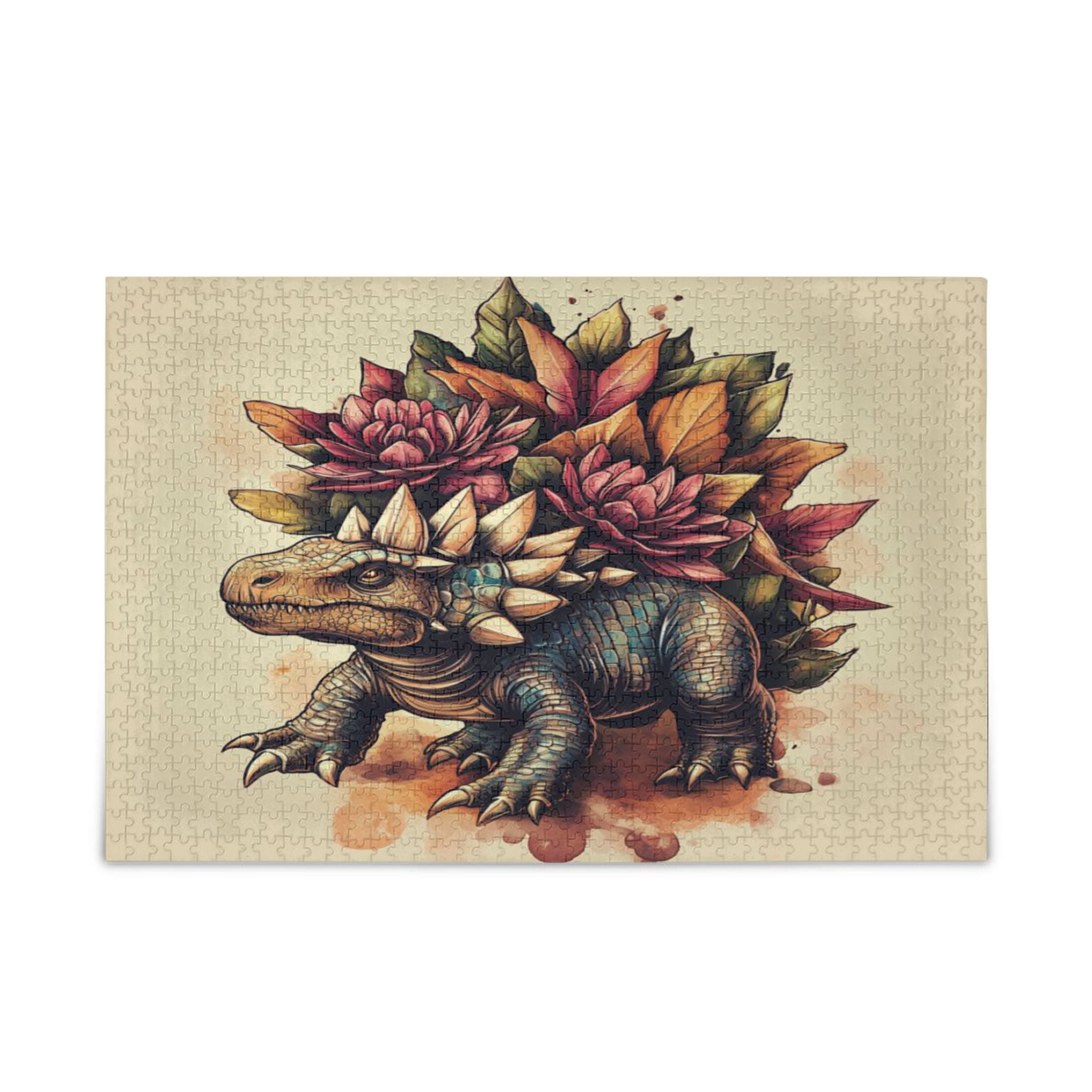WOBOGO Stegosaurus Illustration in Realistic Style Puzzle Challenge 500 ...