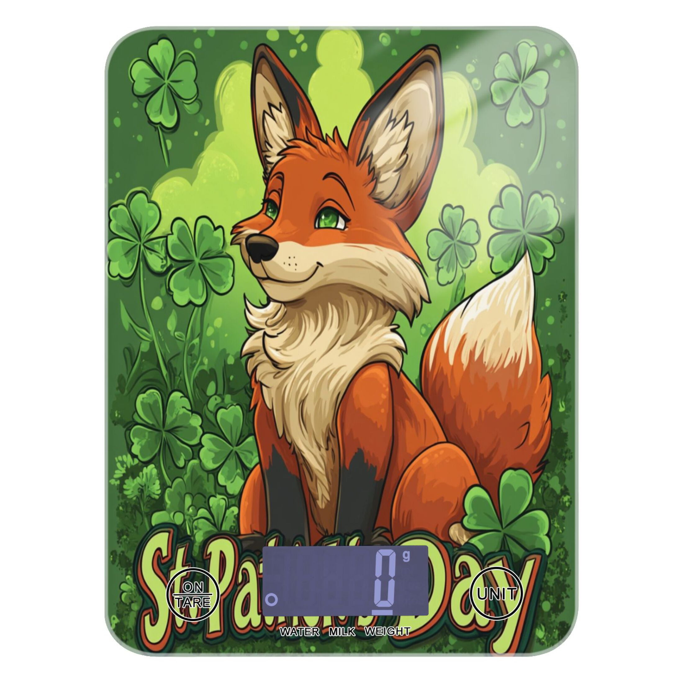 WOBOGO Stpatricks Day Red Fox Kitchen Scale Digital Gram and Ounce ...