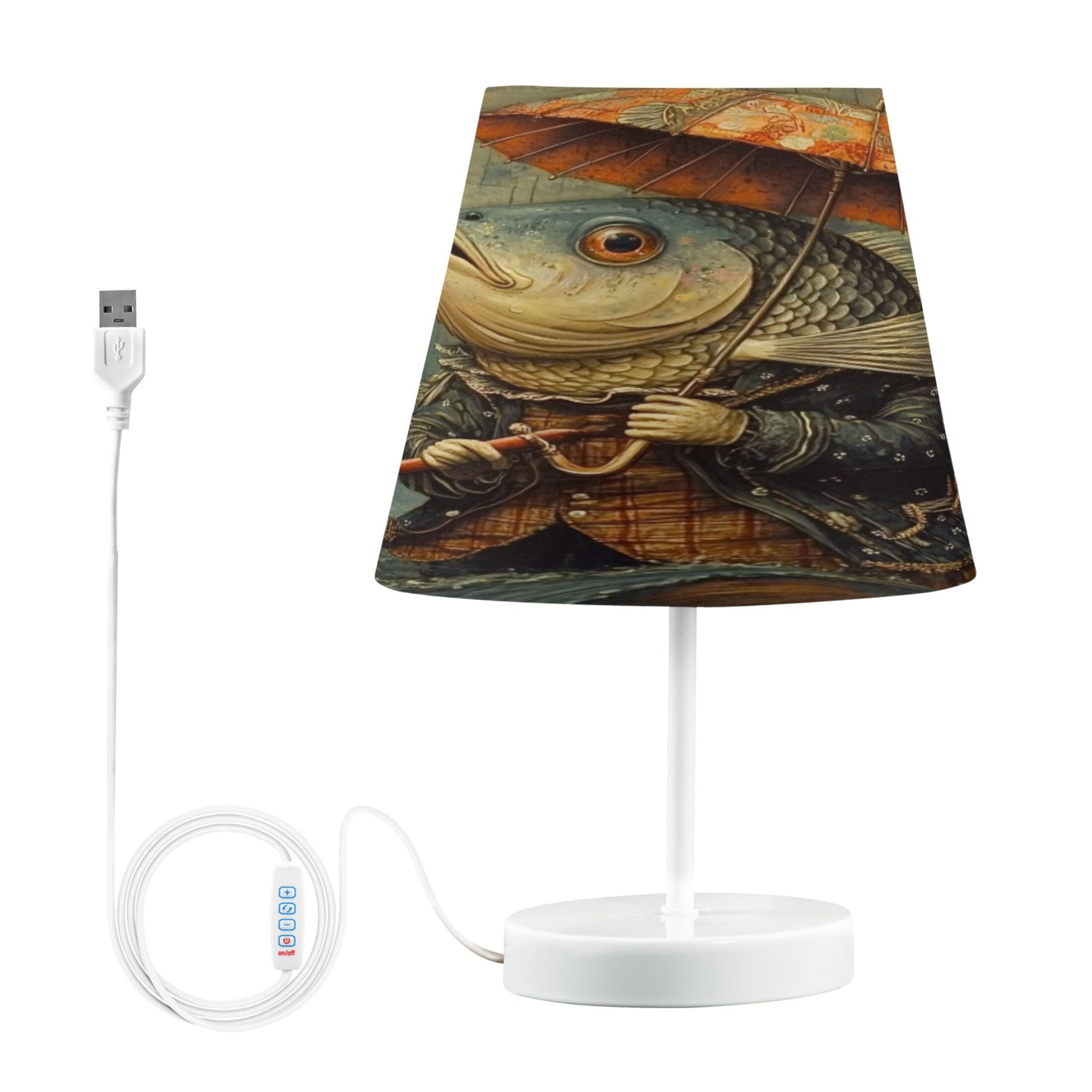 WOBOGO Strange Fish Table Lamps Bedroom 3-Speed Dimmable Farm Style ...