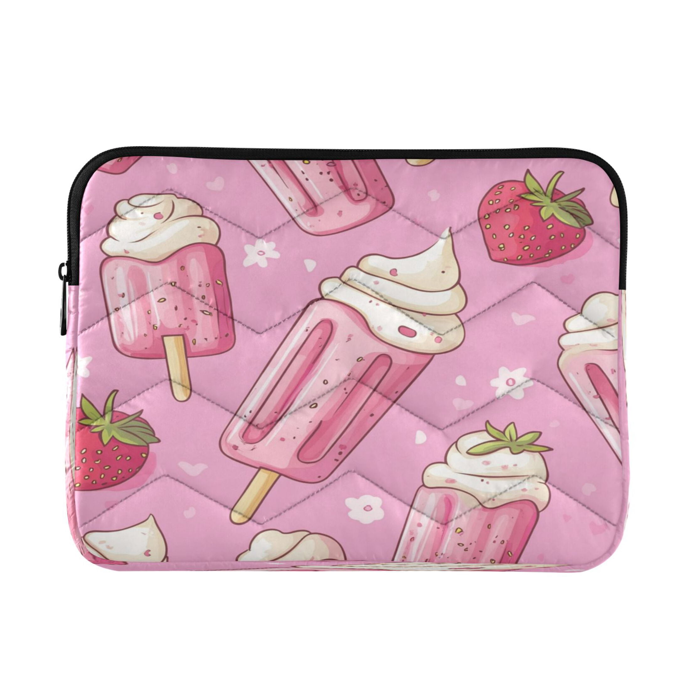WOBOGO Strawberry Ice Cream Pattern Laptop Sleeve 15.7 inch Lightweight ...