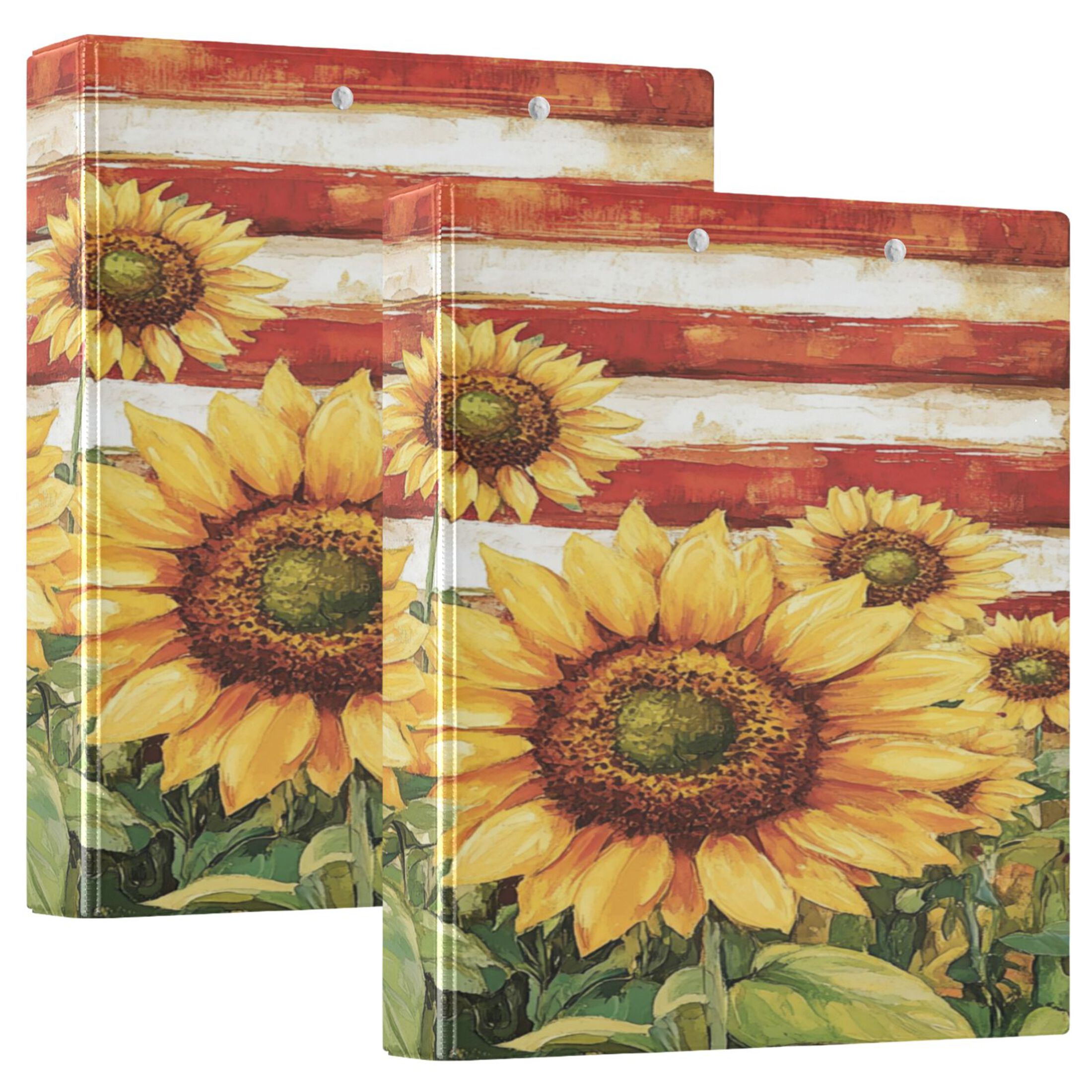 WOBOGO Sunflower American Flag File Folders Extra Large Capacity to ...