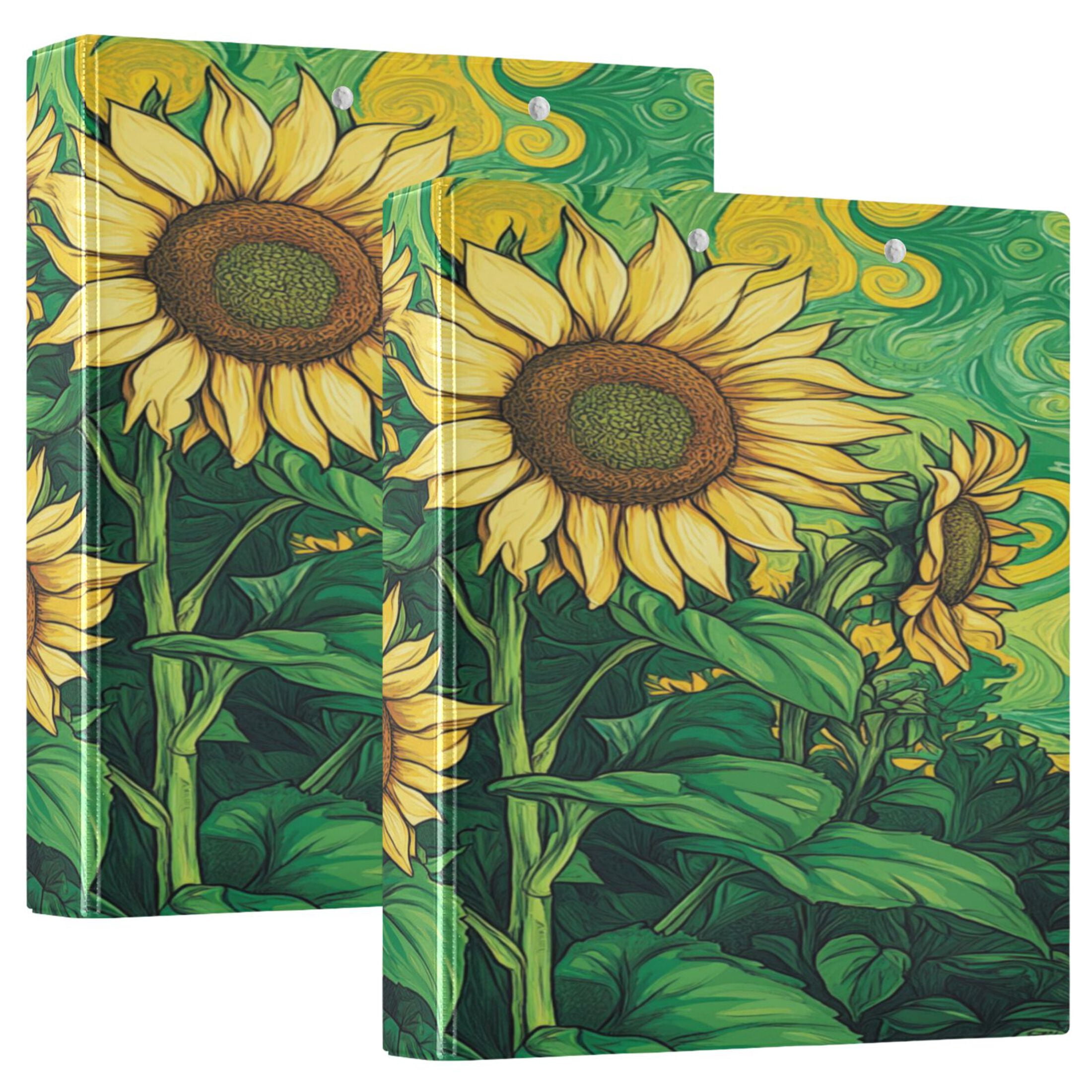 WOBOGO Sunflower Green Background File Folders Extra Large Capacity to ...