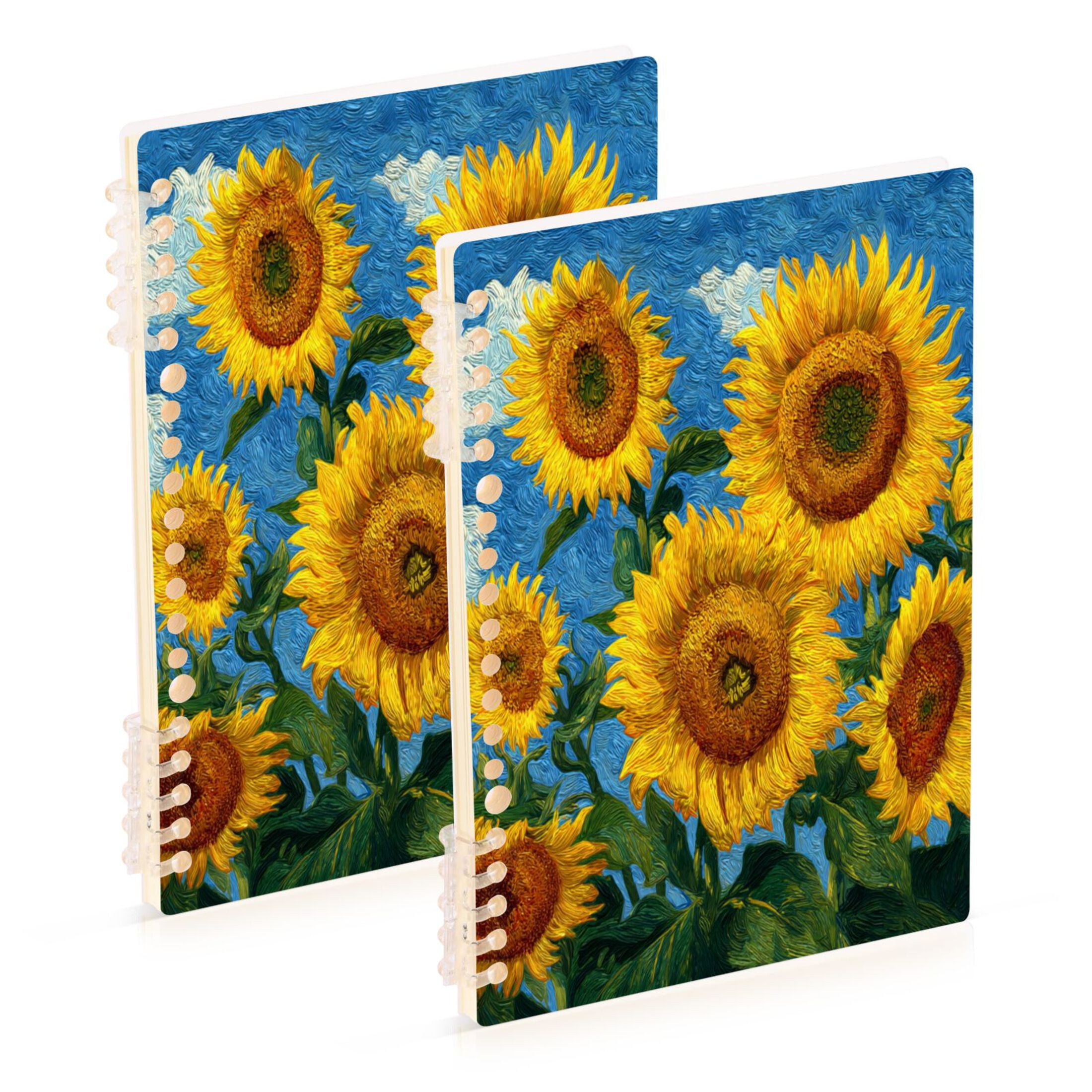 WOBOGO Sweet Sunflowers Notebook College Horizontal Grid Paper Ink ...