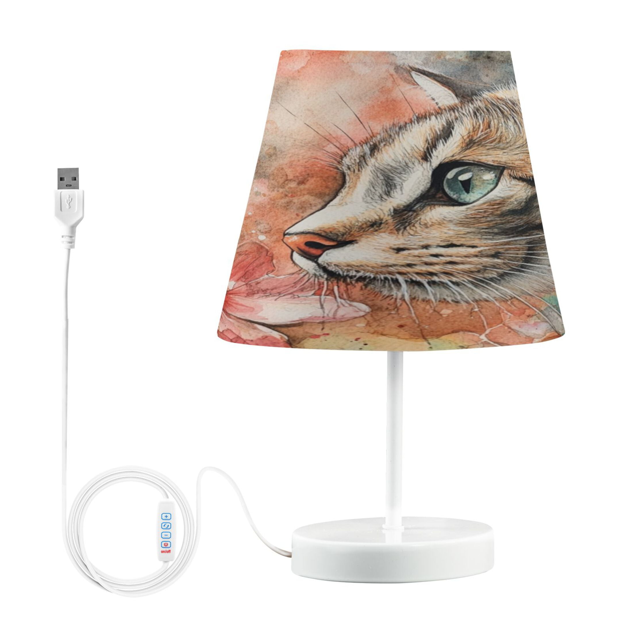 WOBOGO Tabby with Flower Table Lamps Bedroom 3-Speed Dimmable Farm ...