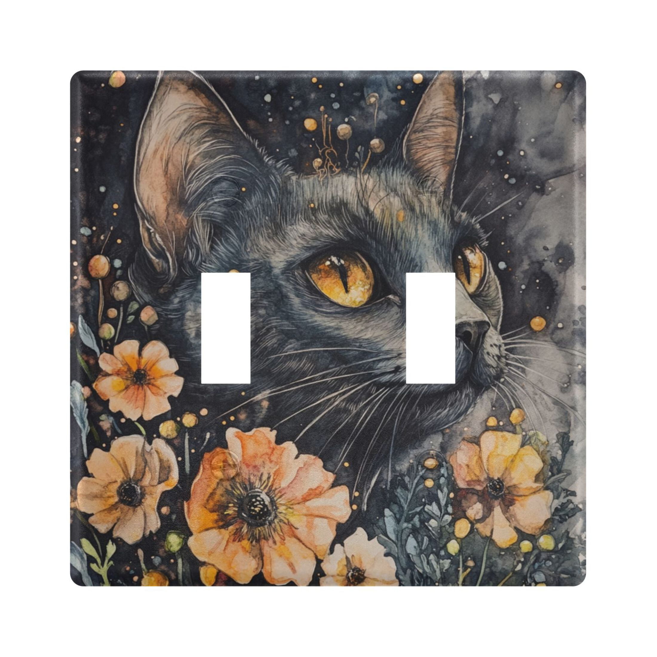 WOBOGO Tabby with Flowers 2-hole Switch Plates PC Flame Retardant ...