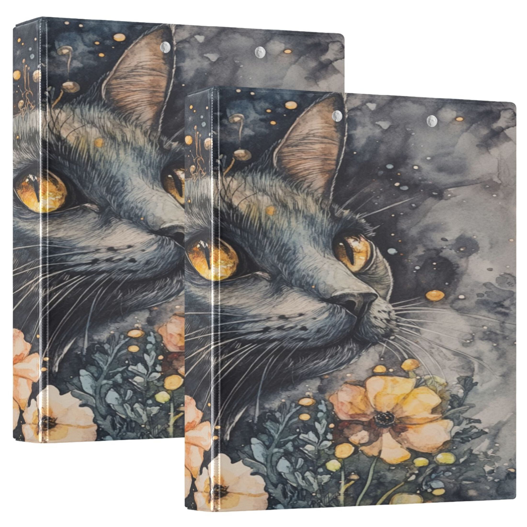 WOBOGO Tabby with Flowers File Folders Extra Large Capacity to Hold 200 ...
