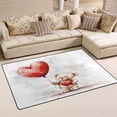 WOBOGO Teddy Bear Holding A Balloon Carpet Non-Slip Rugs Soft Doormat ...