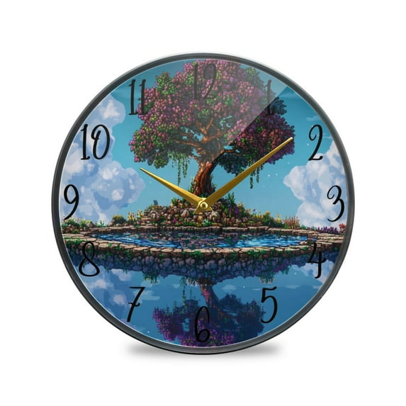 WOBOGO Terraria Style Tree Acrylic Wall Clock Battery Operated 11.9in ...