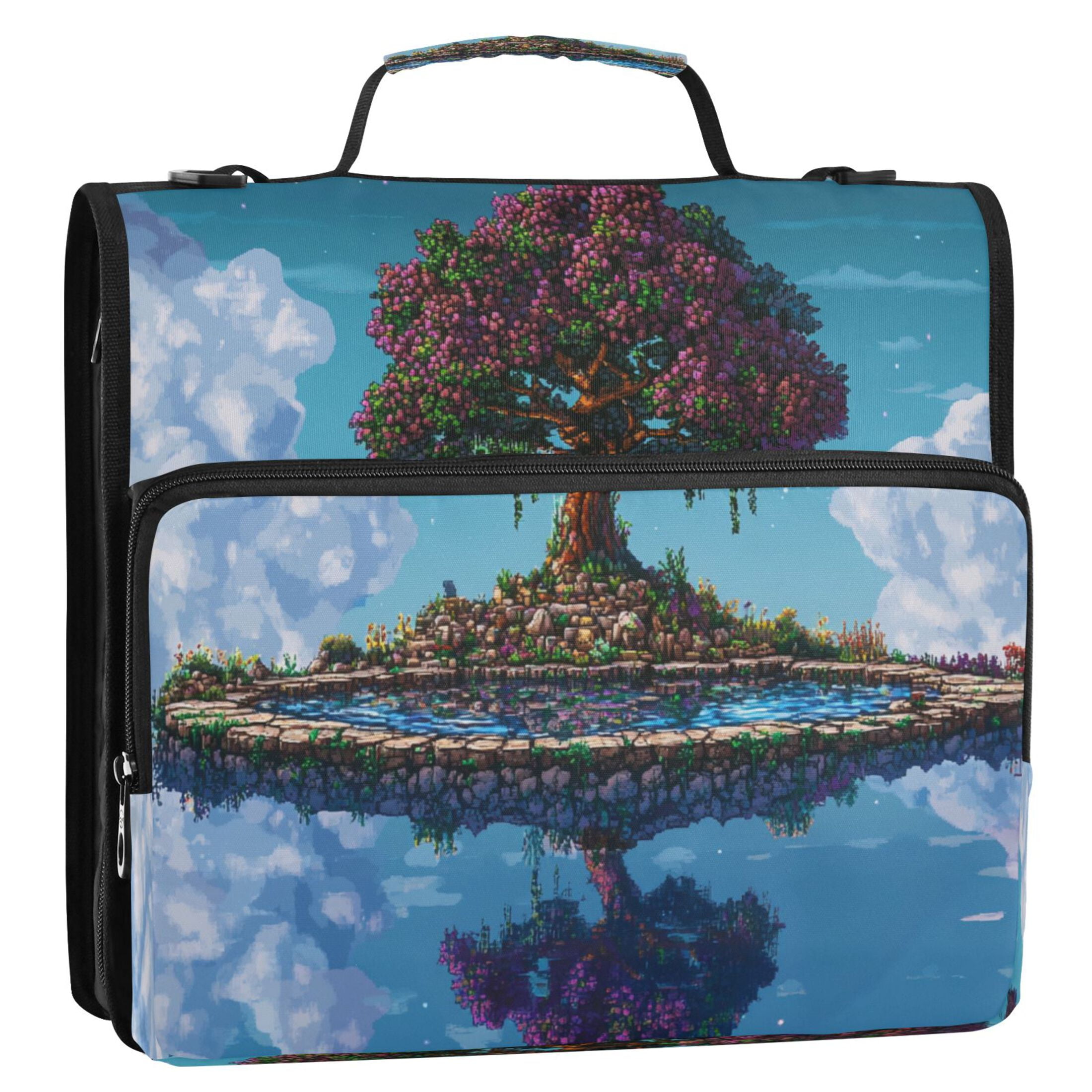 WOBOGO Terraria Style Tree Ring Binder Bag 1.5in Folder Organizer with ...
