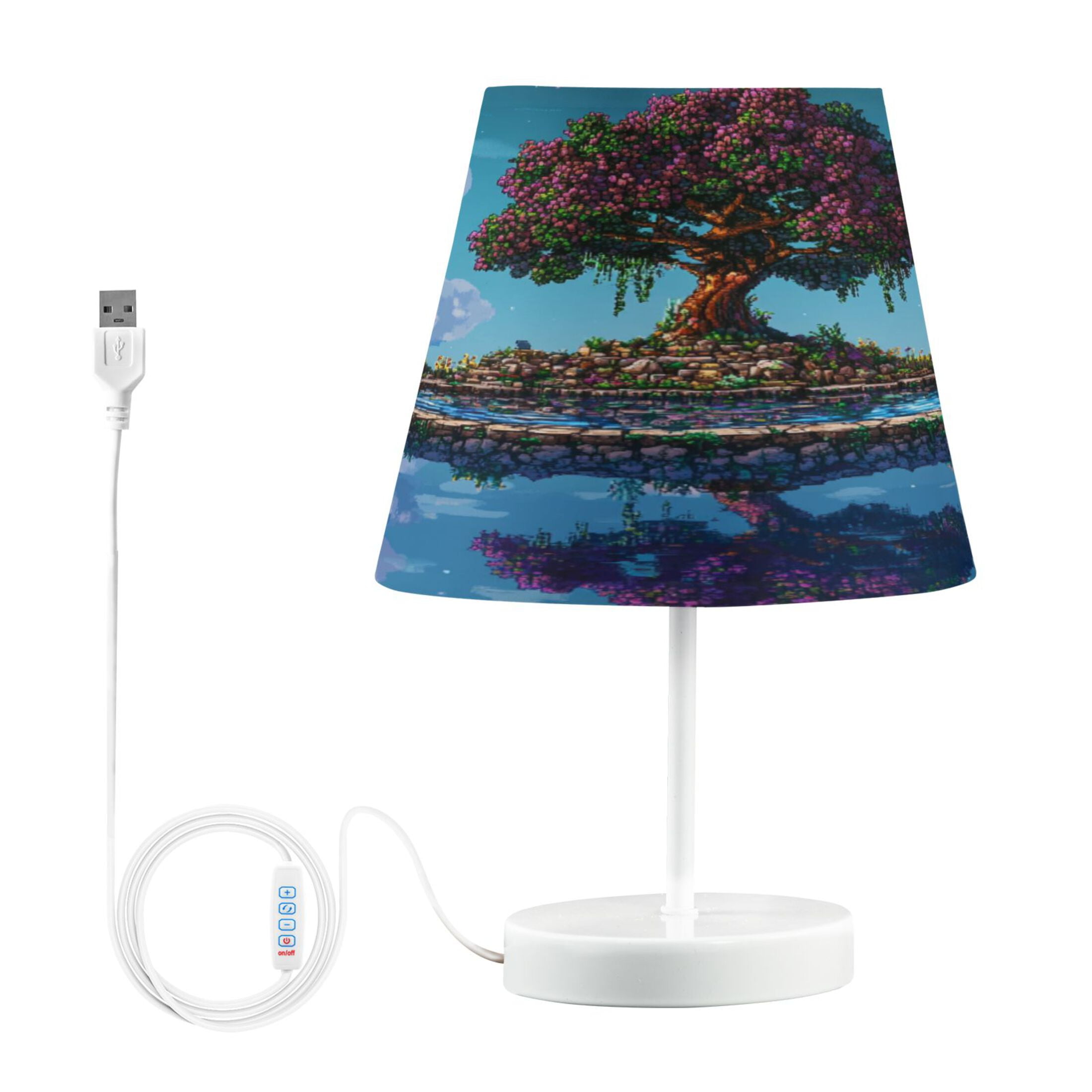 WOBOGO Terraria Style Tree Table Lamps Bedroom 3-Speed Dimmable Farm ...
