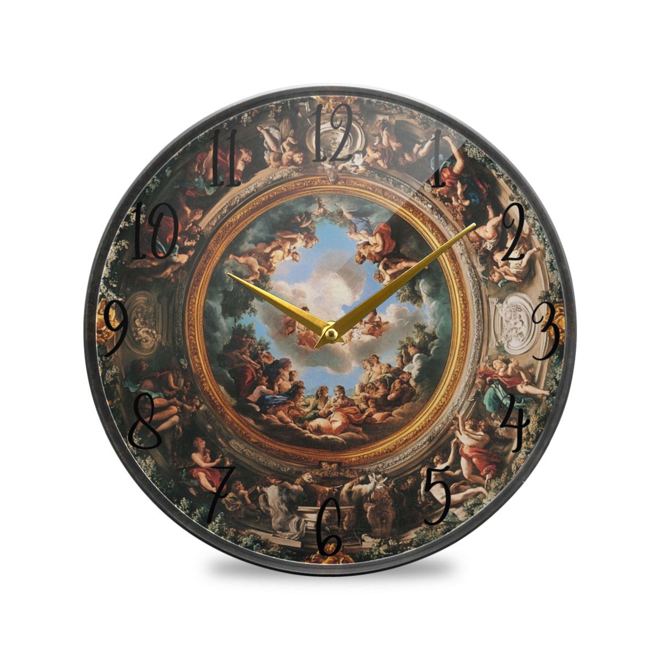 WOBOGO The Baroque Pattern Acrylic Wall Clock Battery Operated 11.9in ...